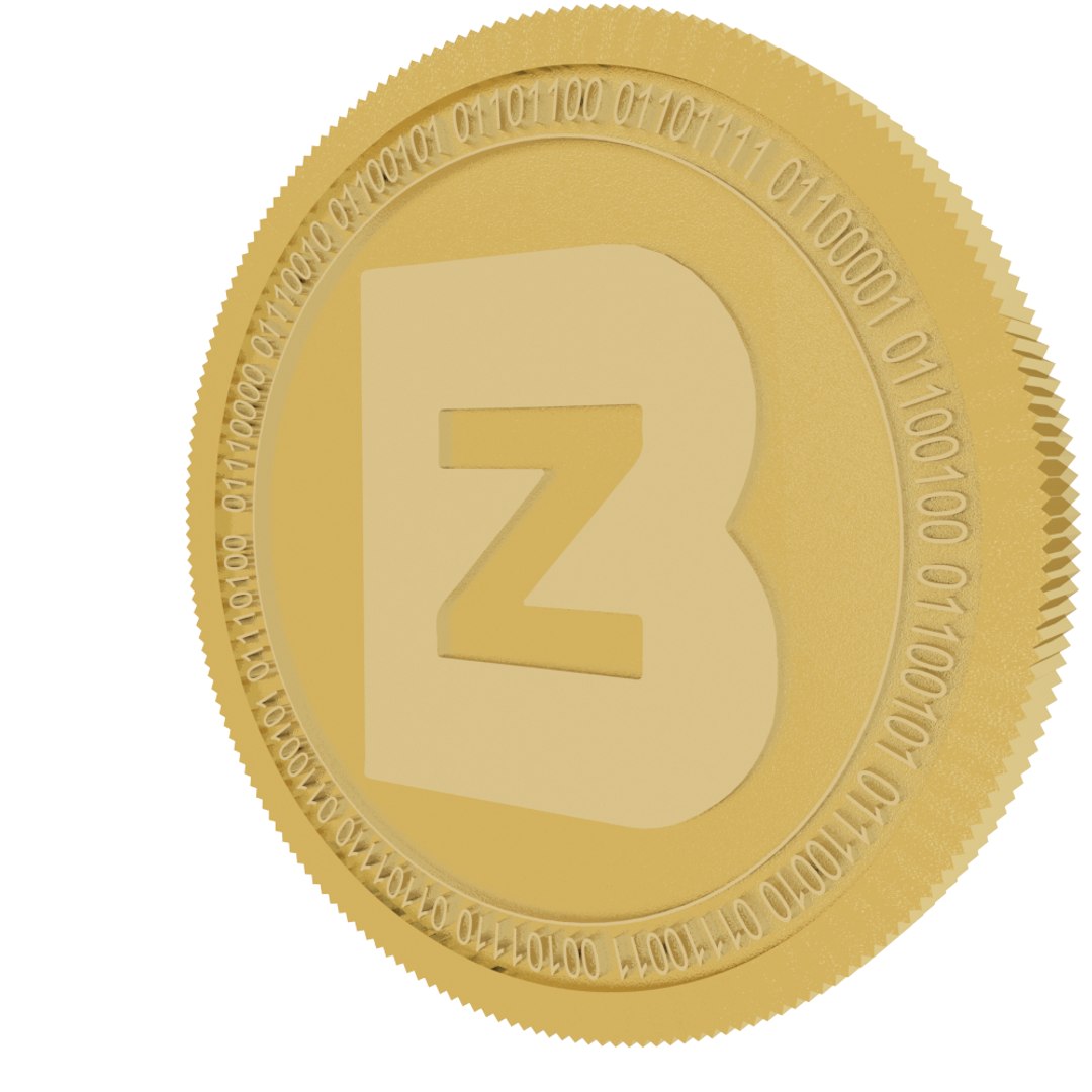 3D Model Bit Z Token Gold Coin - TurboSquid 1457233