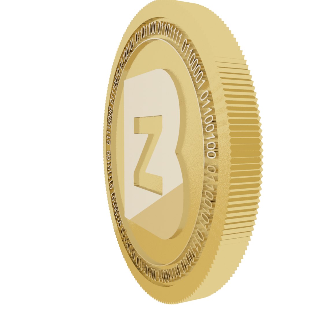 3D Model Bit Z Token Gold Coin - TurboSquid 1457233
