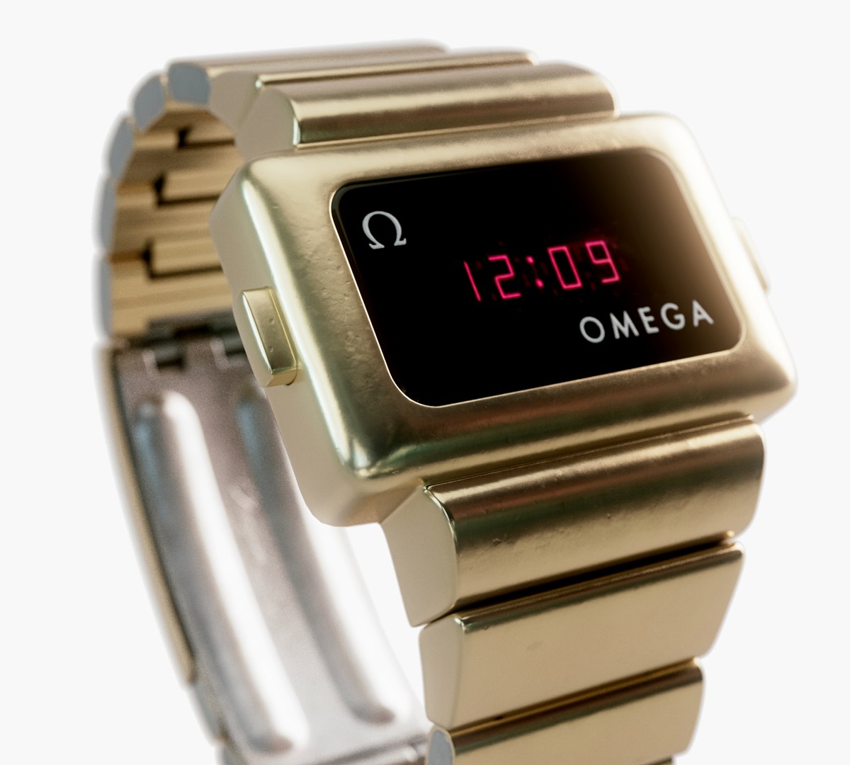 Retro Omega Digital Wristwatch 3D model - TurboSquid 2027126