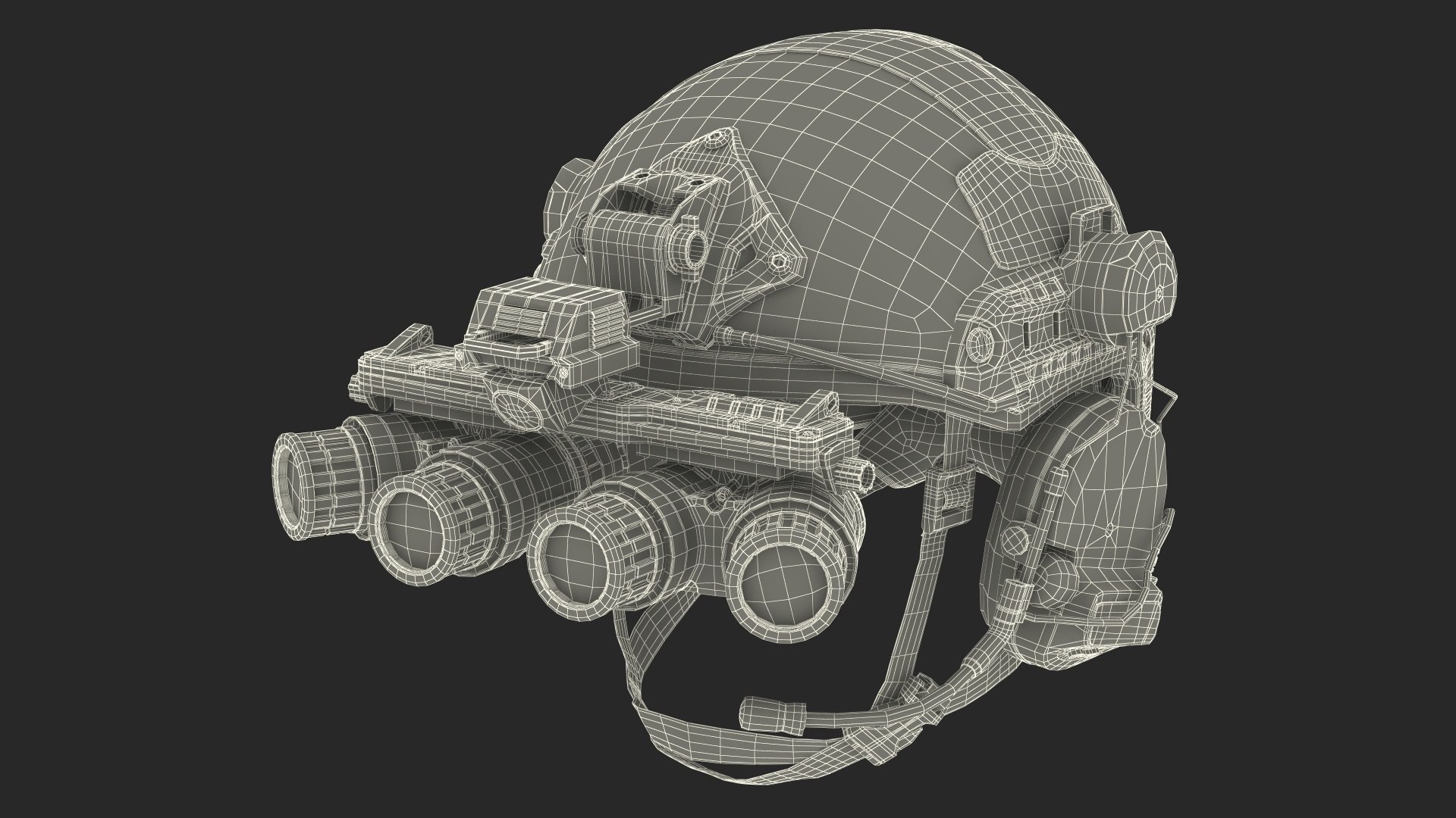 Helmet With Night Vision Goggles Green Camo 3D Model - TurboSquid 2267775