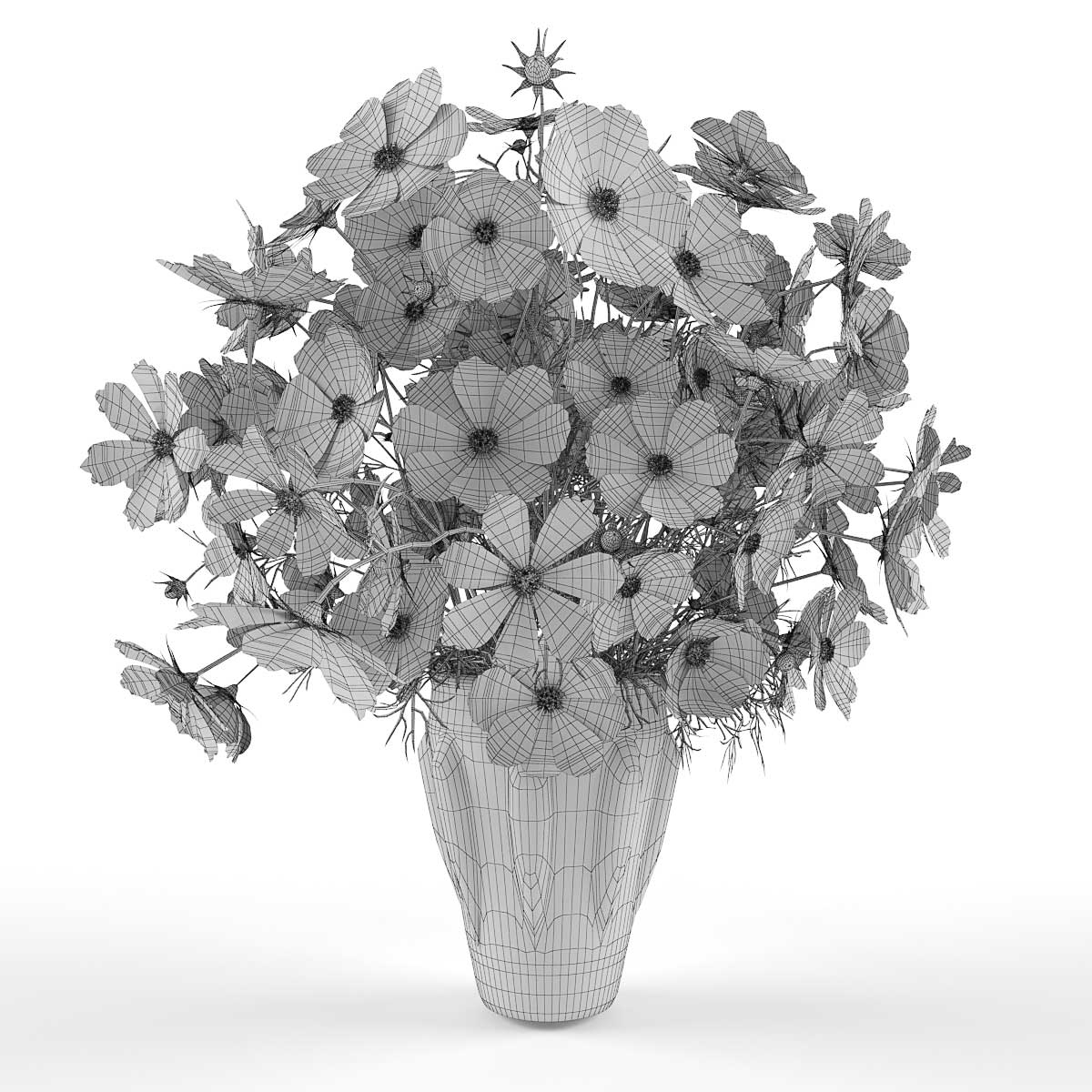 3d model bouquet cosmos flowers