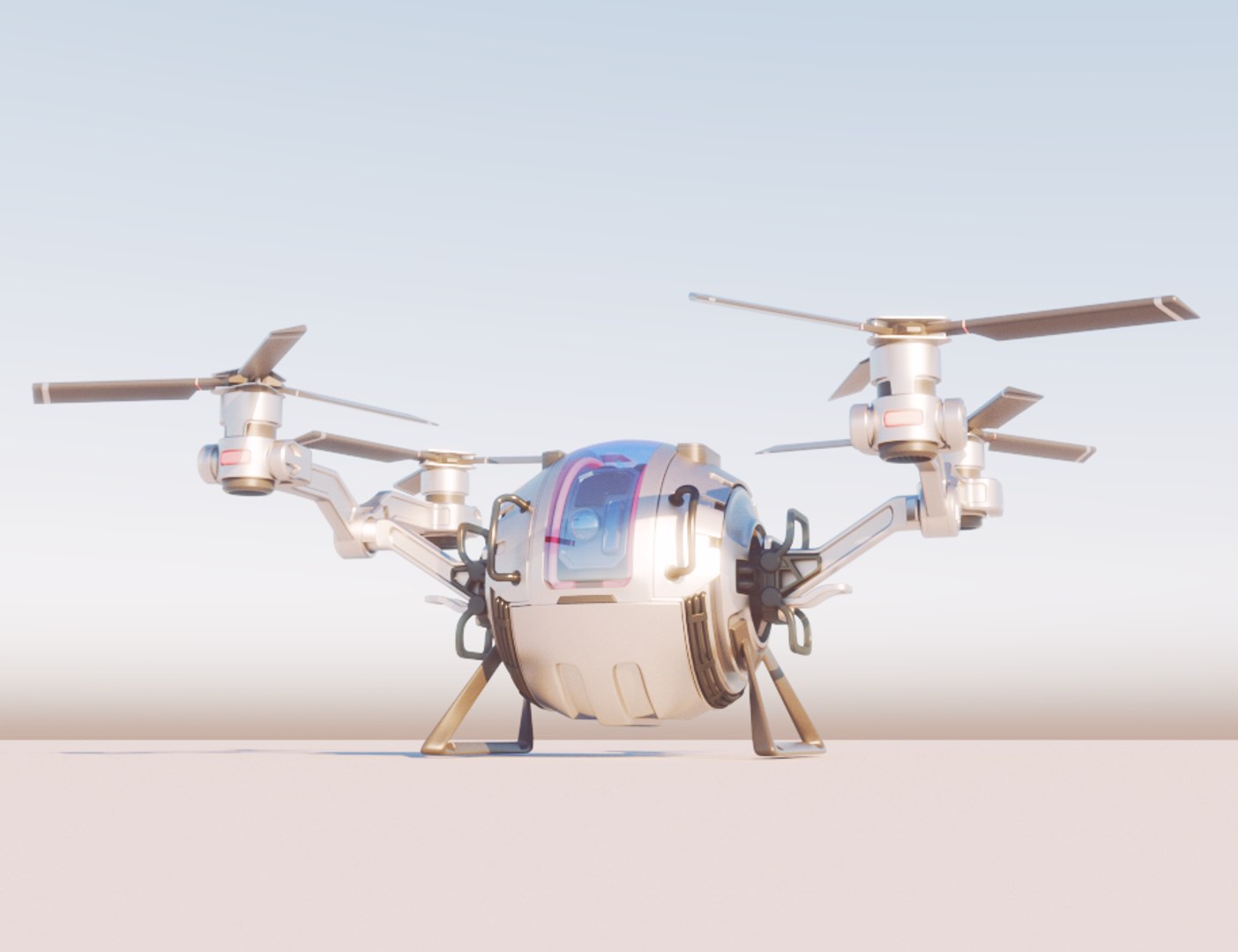 Sci Fi Cargo Quadcopter 3D Model - TurboSquid 1182943