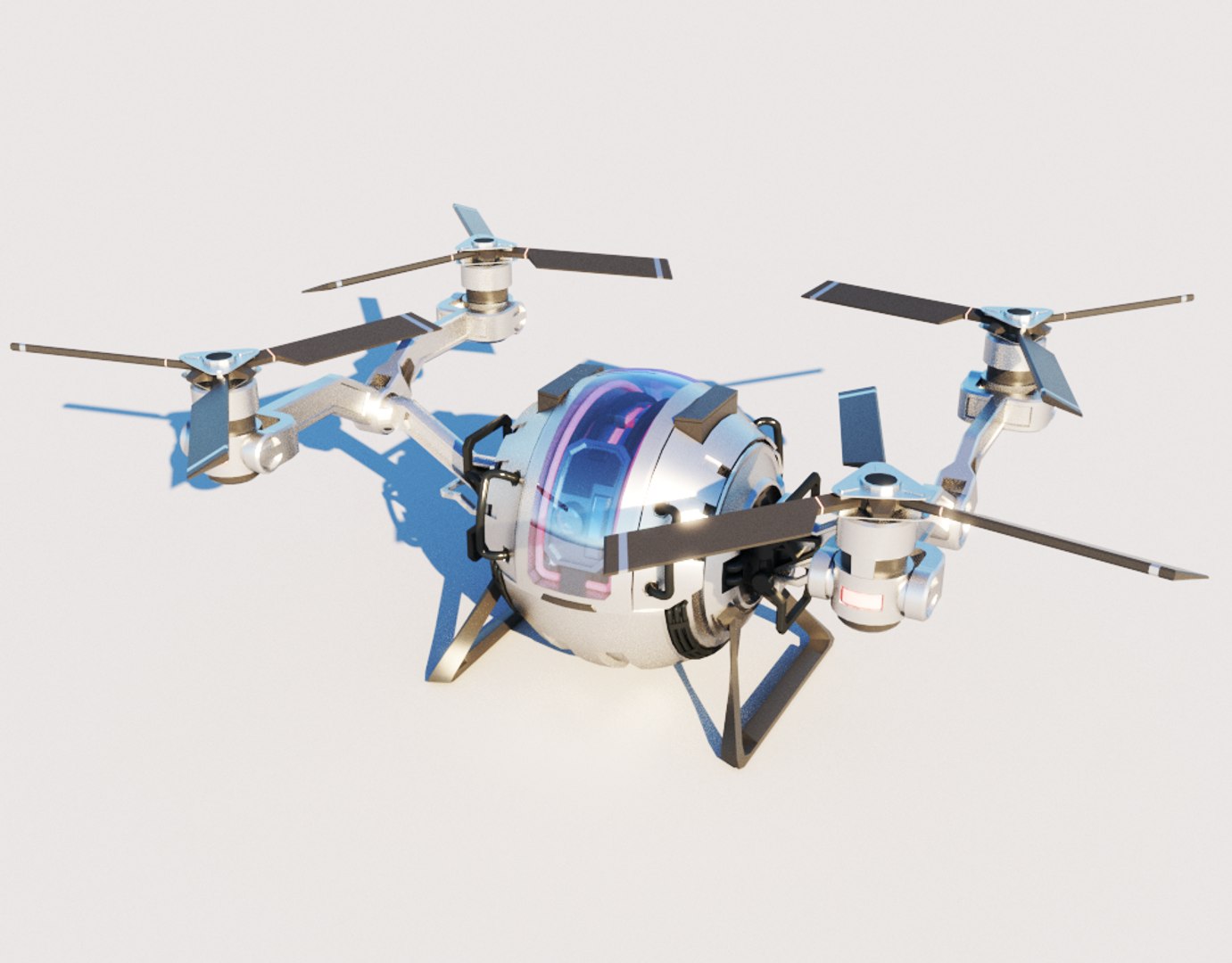 Sci Fi Cargo Quadcopter 3D Model - TurboSquid 1182943