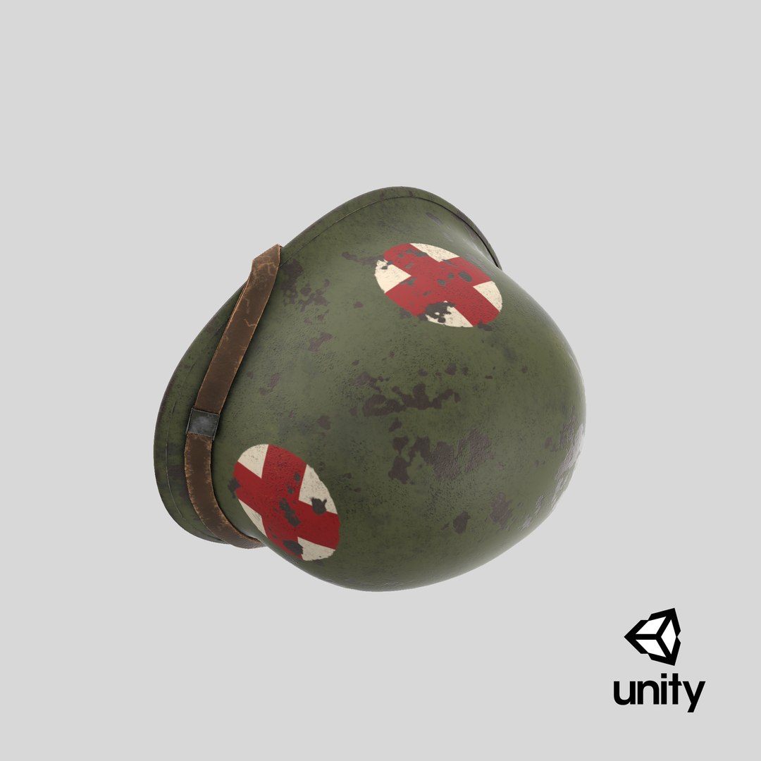 medic helmet m1 red cross 3d model