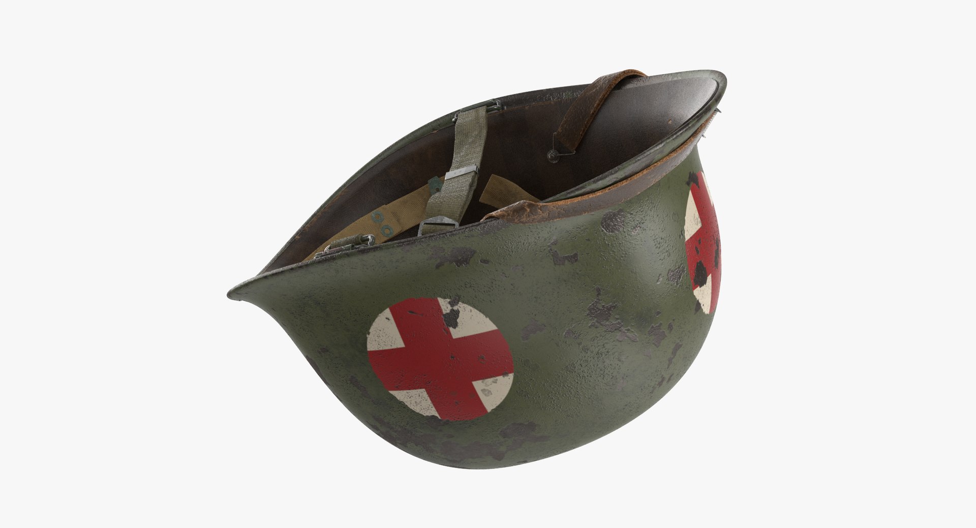 medic helmet m1 red cross 3d model
