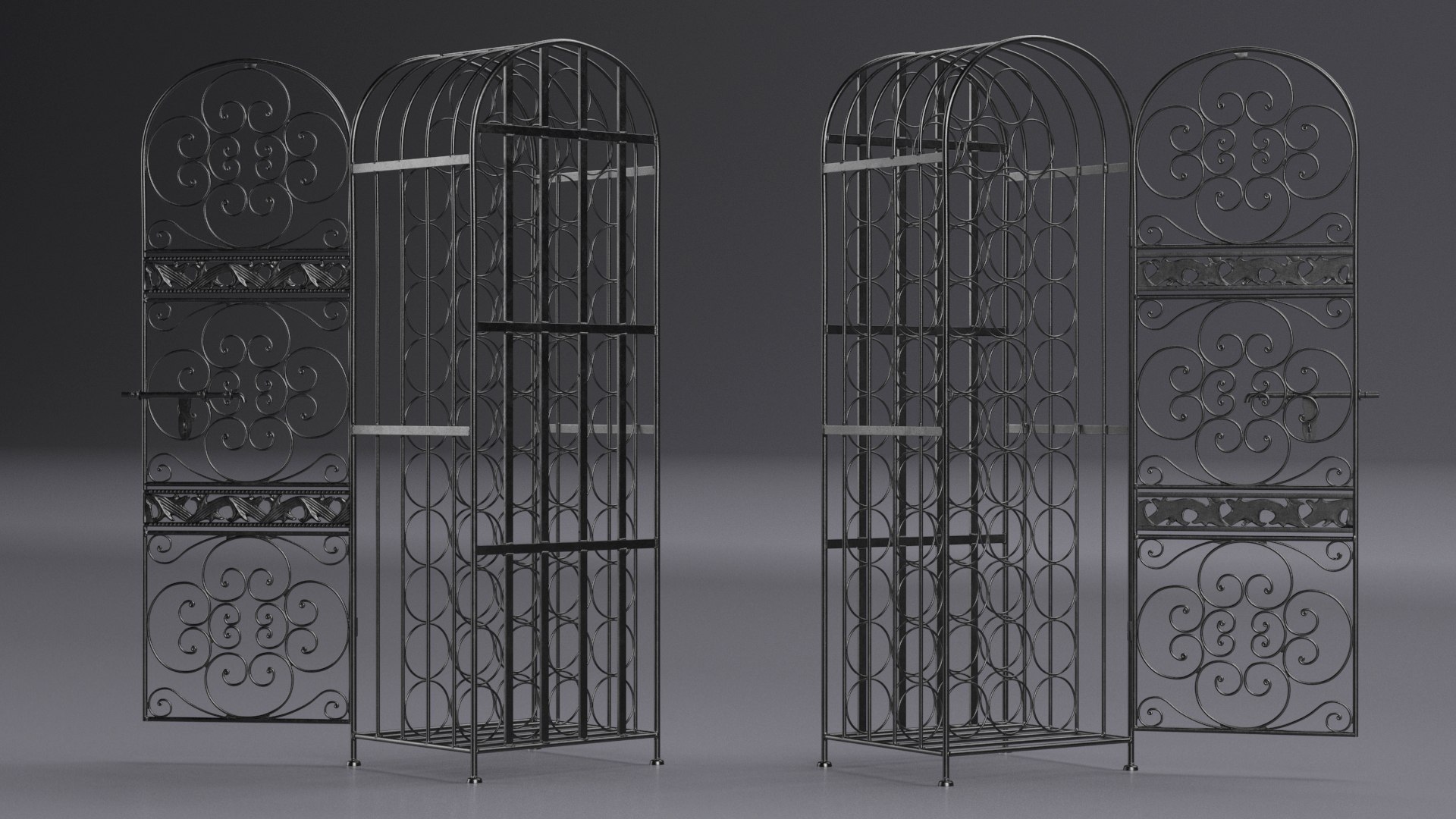 Lockable Wine Rack New Open Model - TurboSquid 2293367