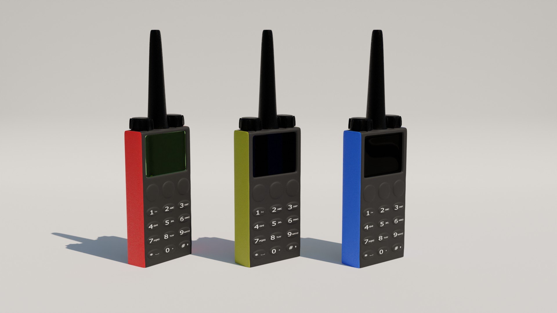 Free 3D Portable Radio Walkie Talkie In Three Colors - TurboSquid 2079665