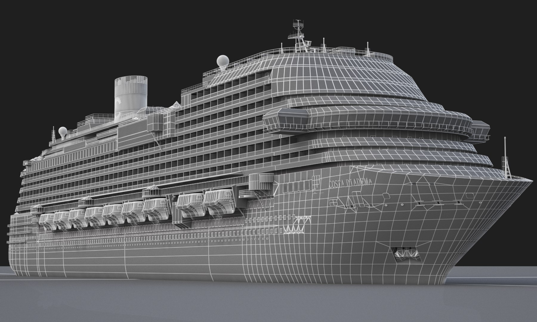 Realistic Cruise Ship Costa 3D Model - TurboSquid 1412289