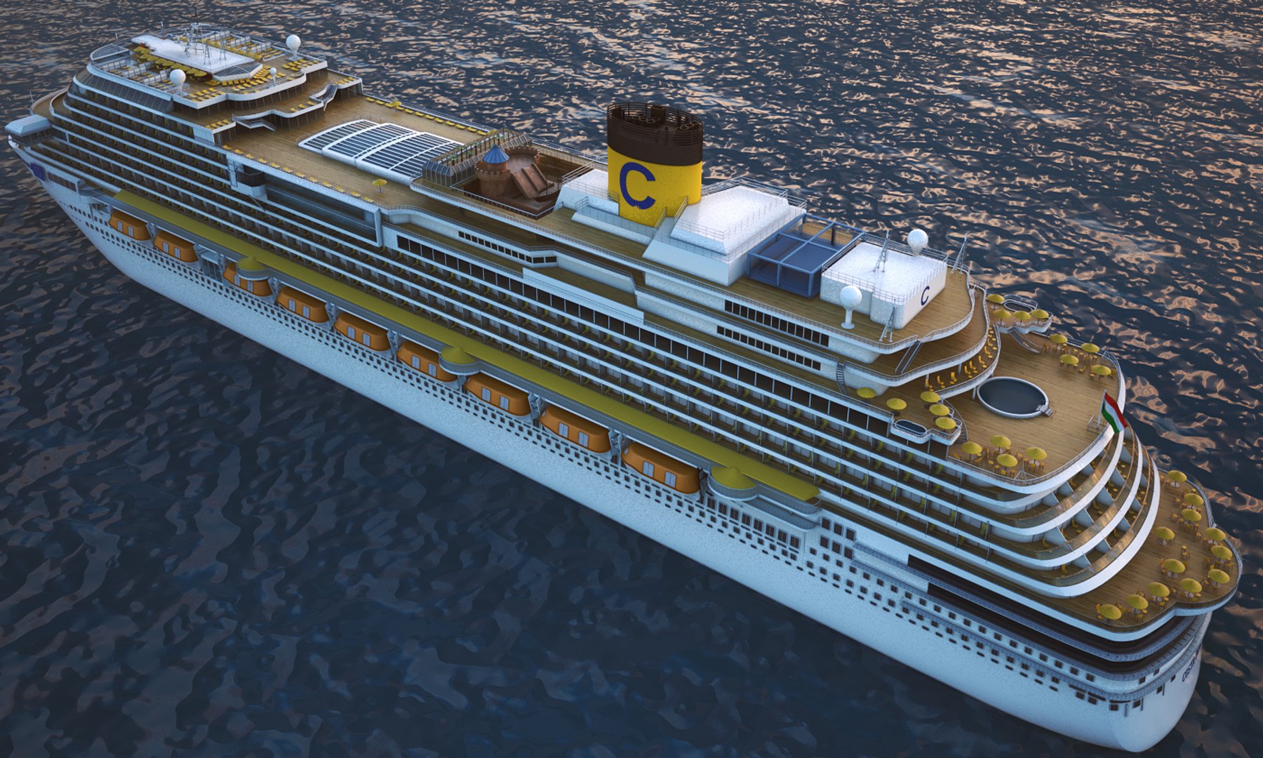 Realistic Cruise Ship Costa 3D Model - TurboSquid 1412289