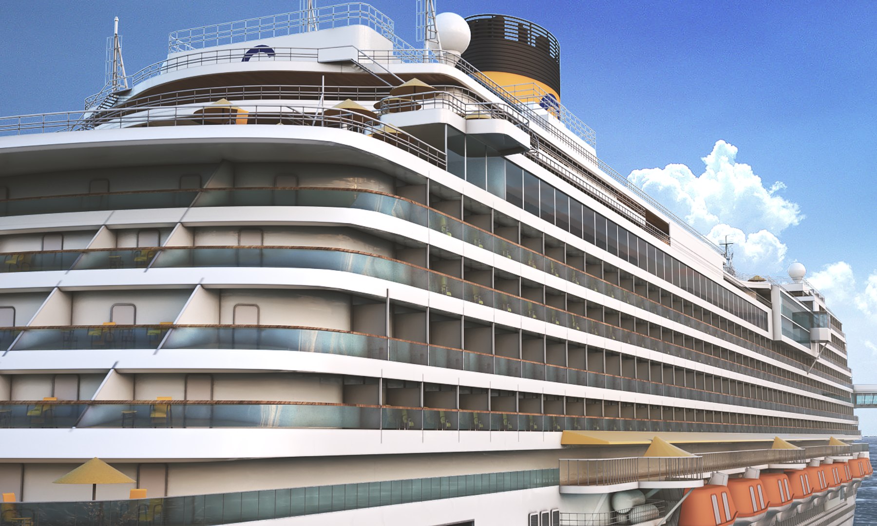 Realistic Cruise Ship Costa 3D Model - TurboSquid 1412289