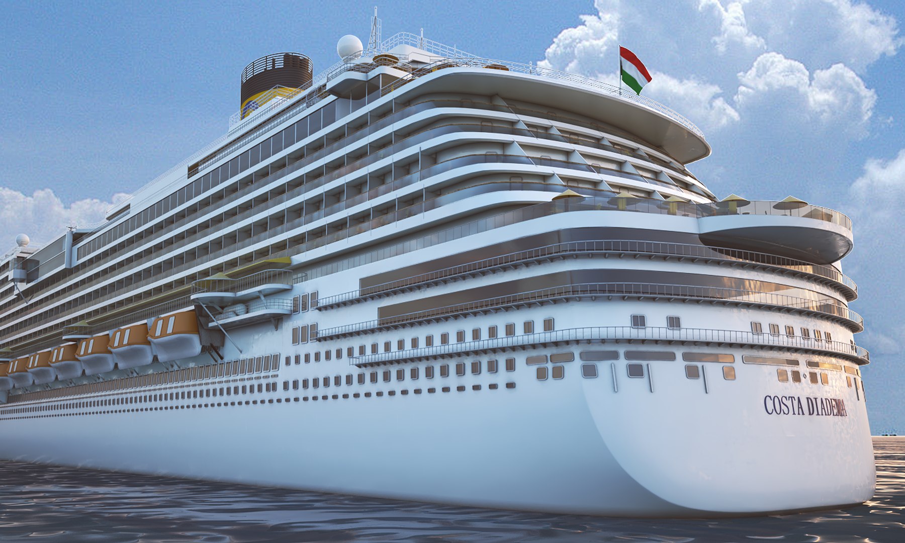 Realistic Cruise Ship Costa 3D Model - TurboSquid 1412289