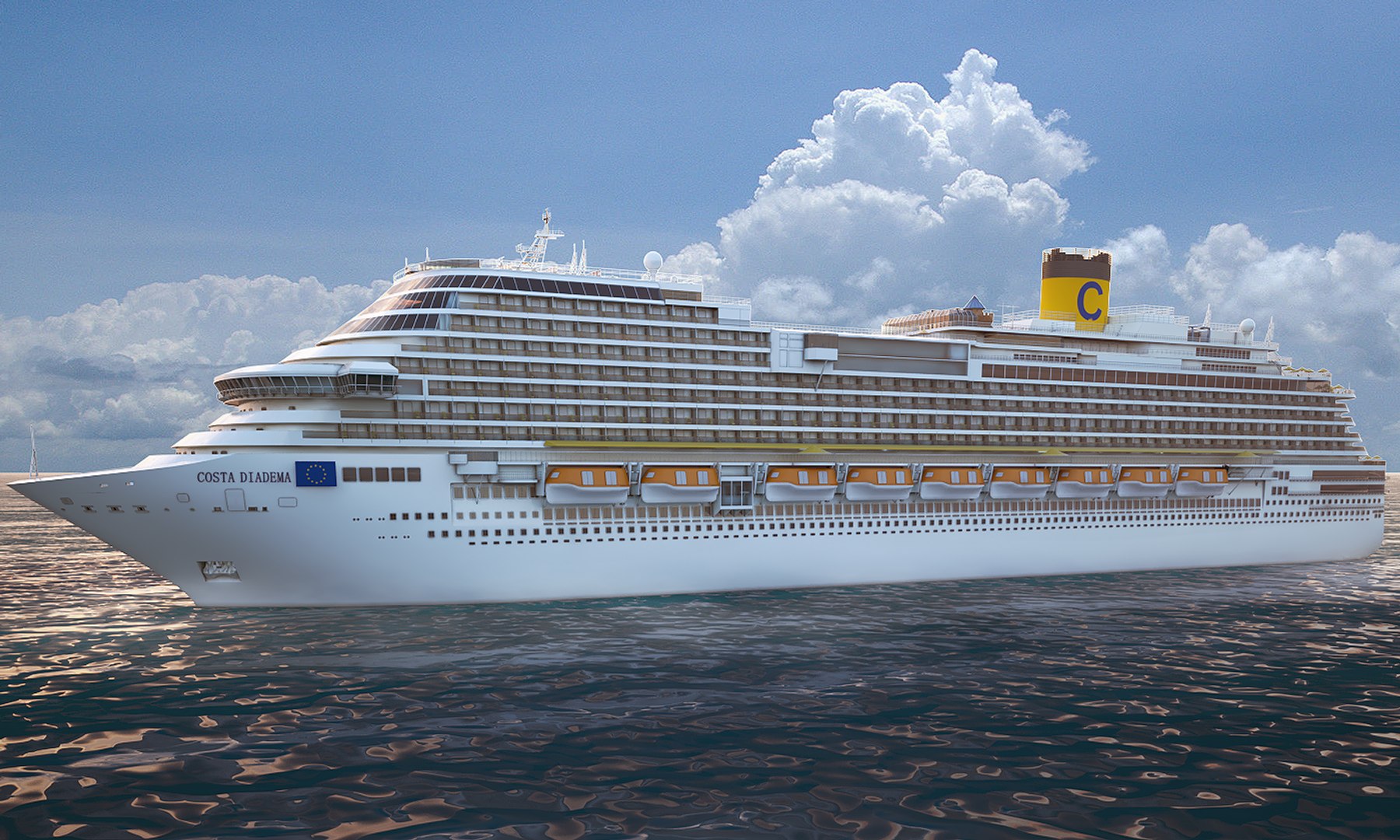 Realistic Cruise Ship Costa 3D Model - TurboSquid 1412289