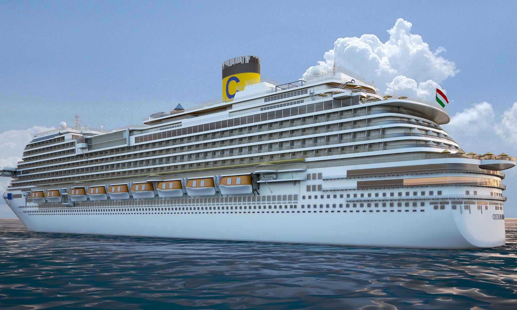 Realistic Cruise Ship Costa 3D Model - TurboSquid 1412289