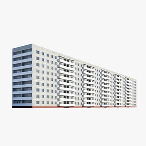 3-storey building residential 3d model