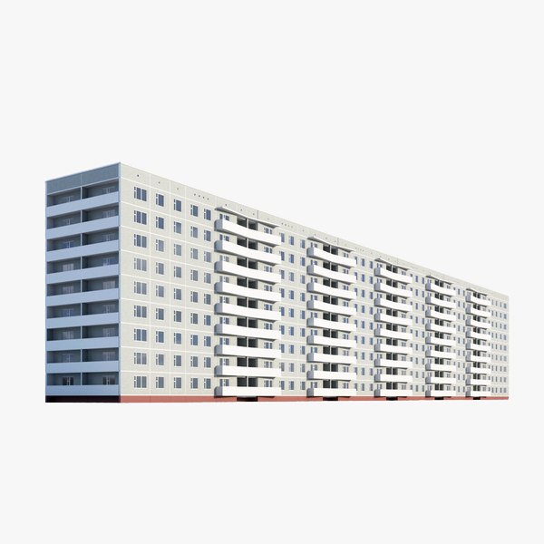 3-storey building residential 3d model