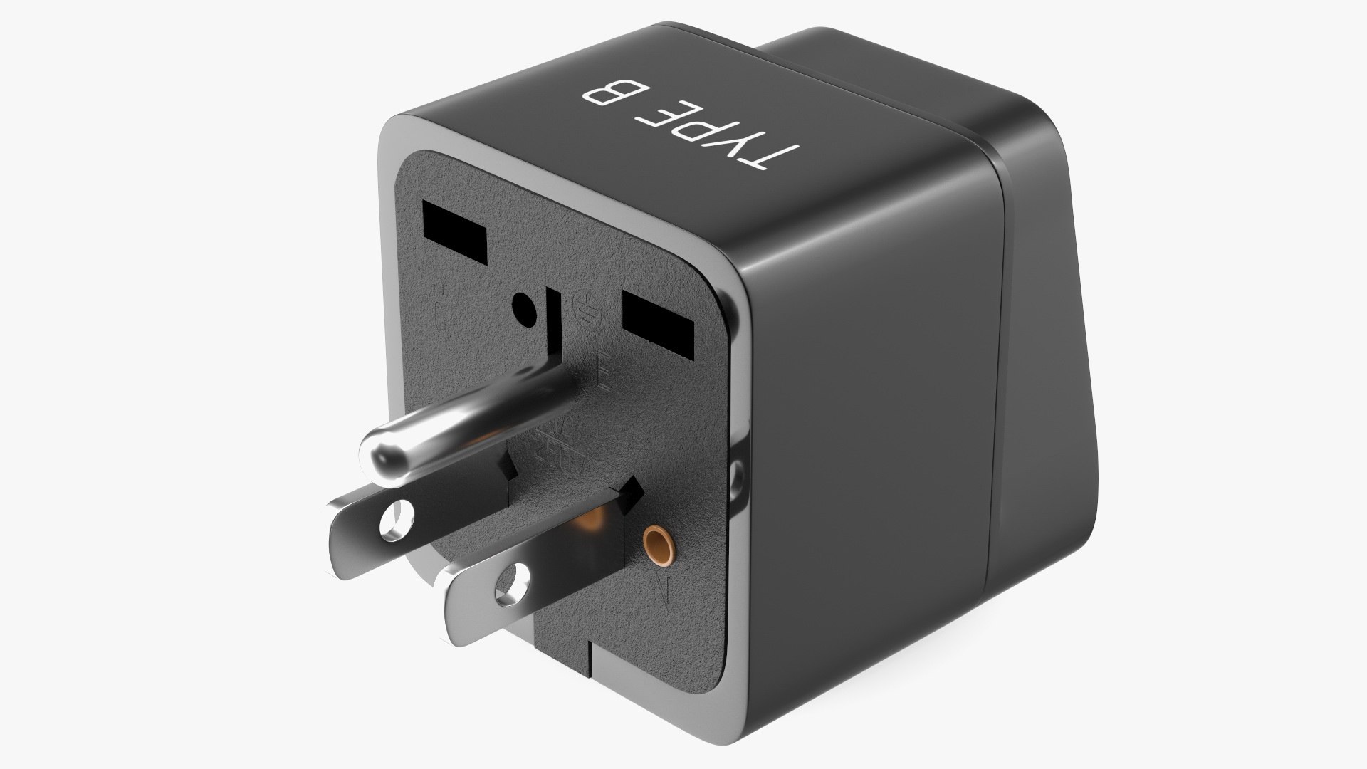 Type B Travel Plug Adapter Black 3D - TurboSquid 1841233