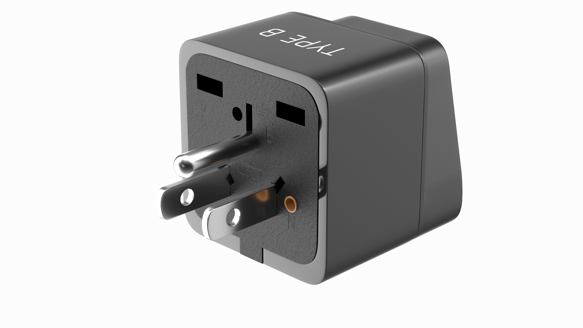 Type B Travel Plug Adapter Black 3D - TurboSquid 1841233