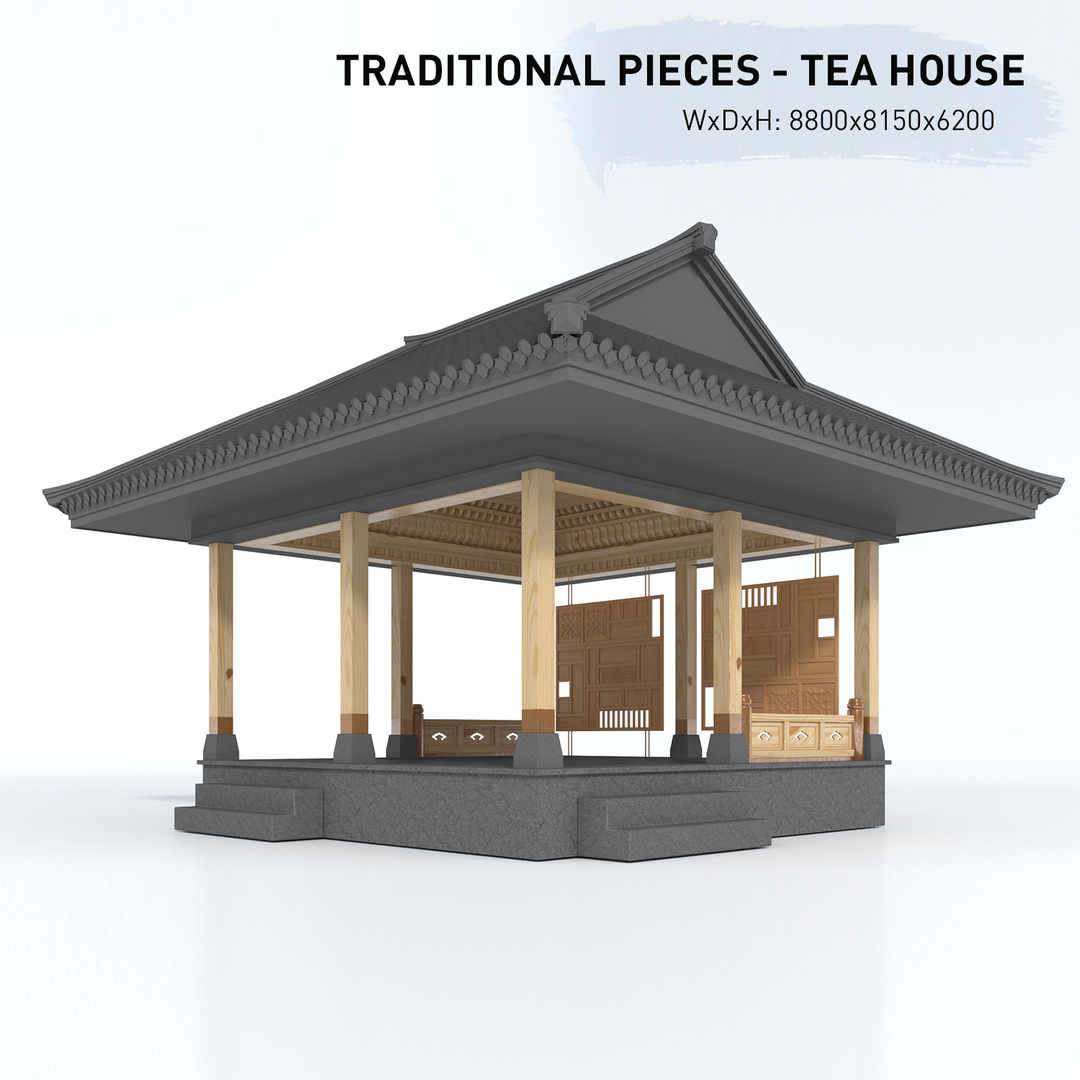 3D TRADITIONAL PIECES - TEA HOUSE - TurboSquid 1740564