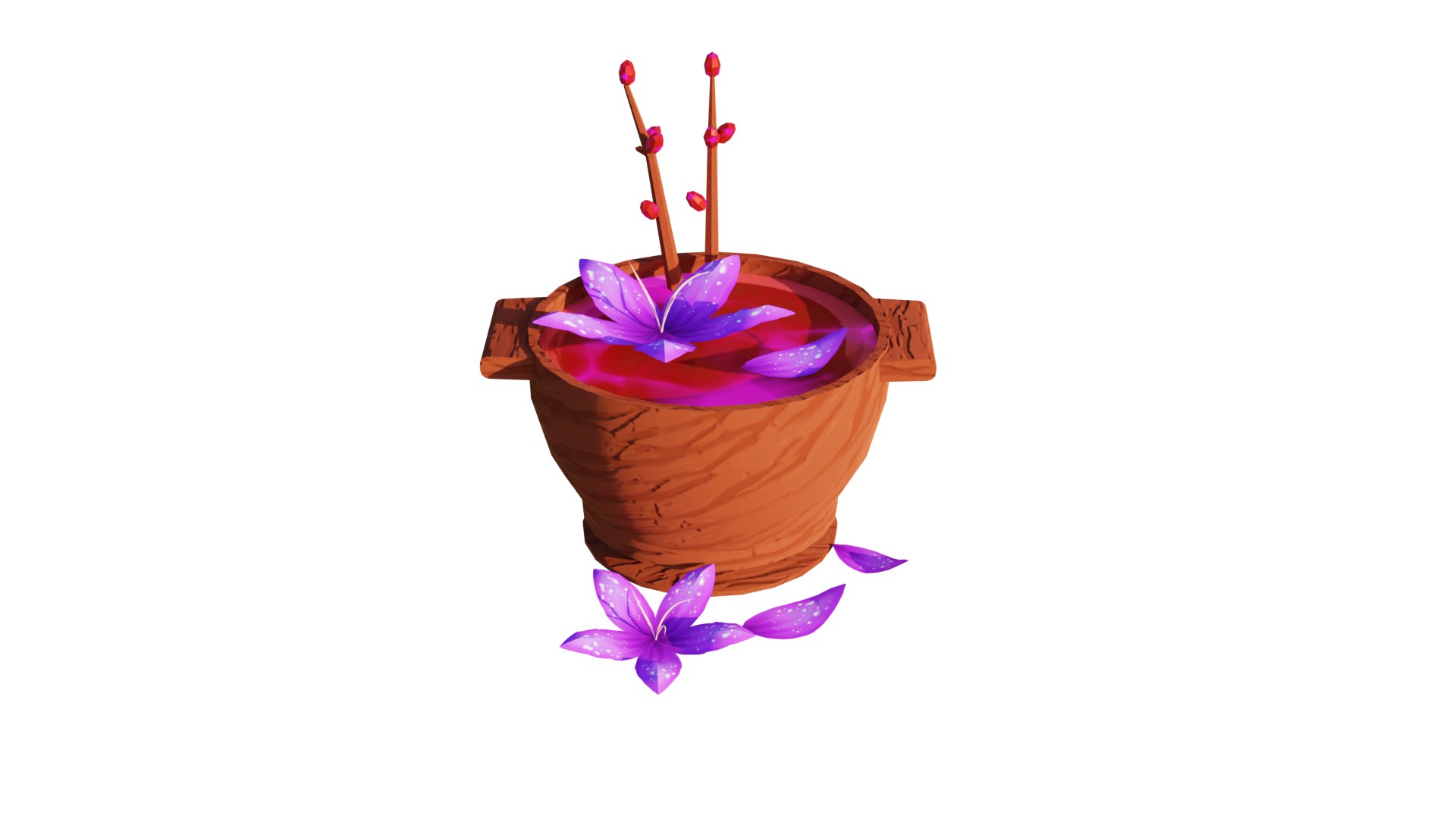 3D Stylized Flower Soup - TurboSquid 2070615