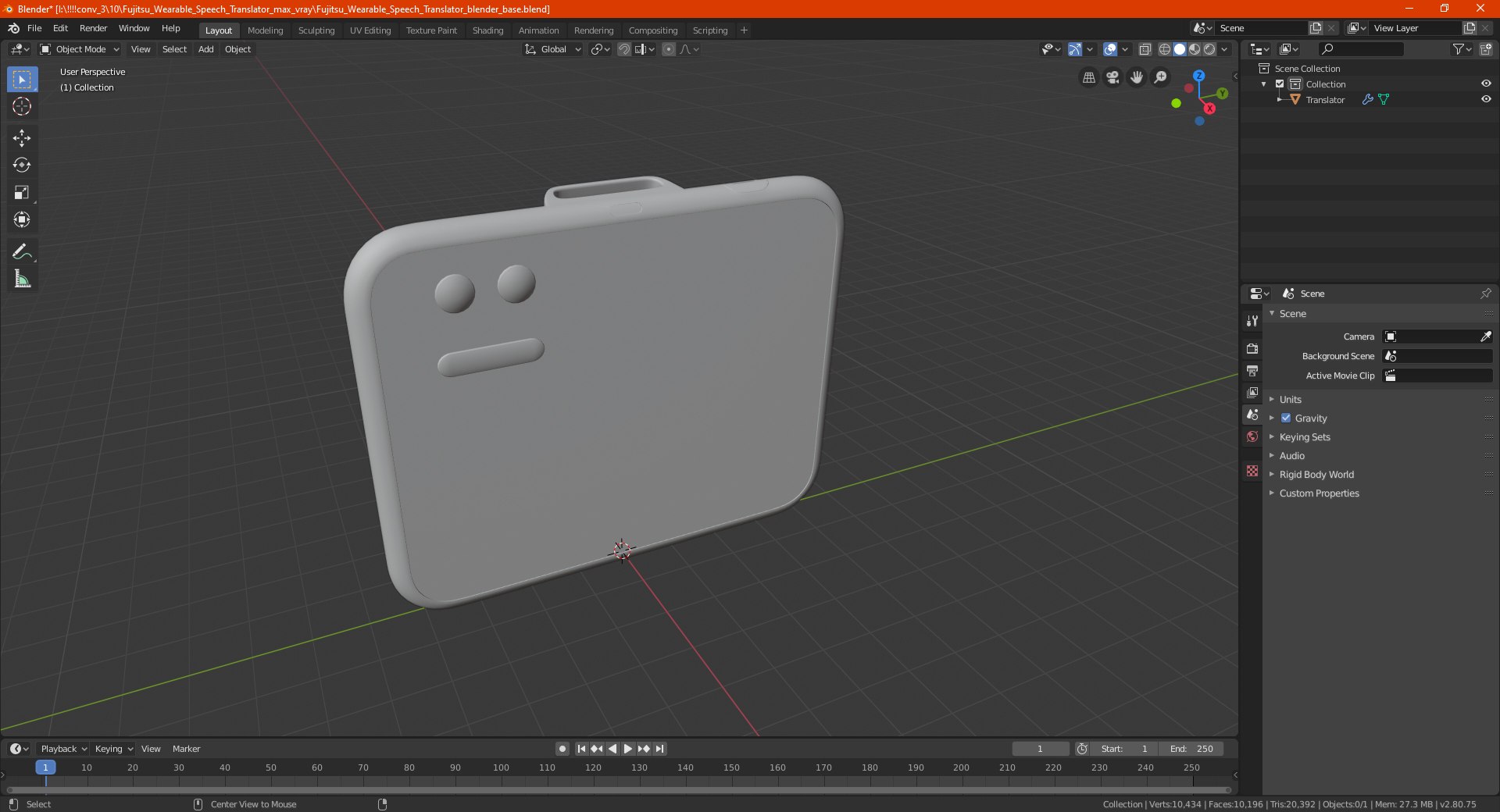 Fujitsu wearable speech translator 3D model - TurboSquid 1597368