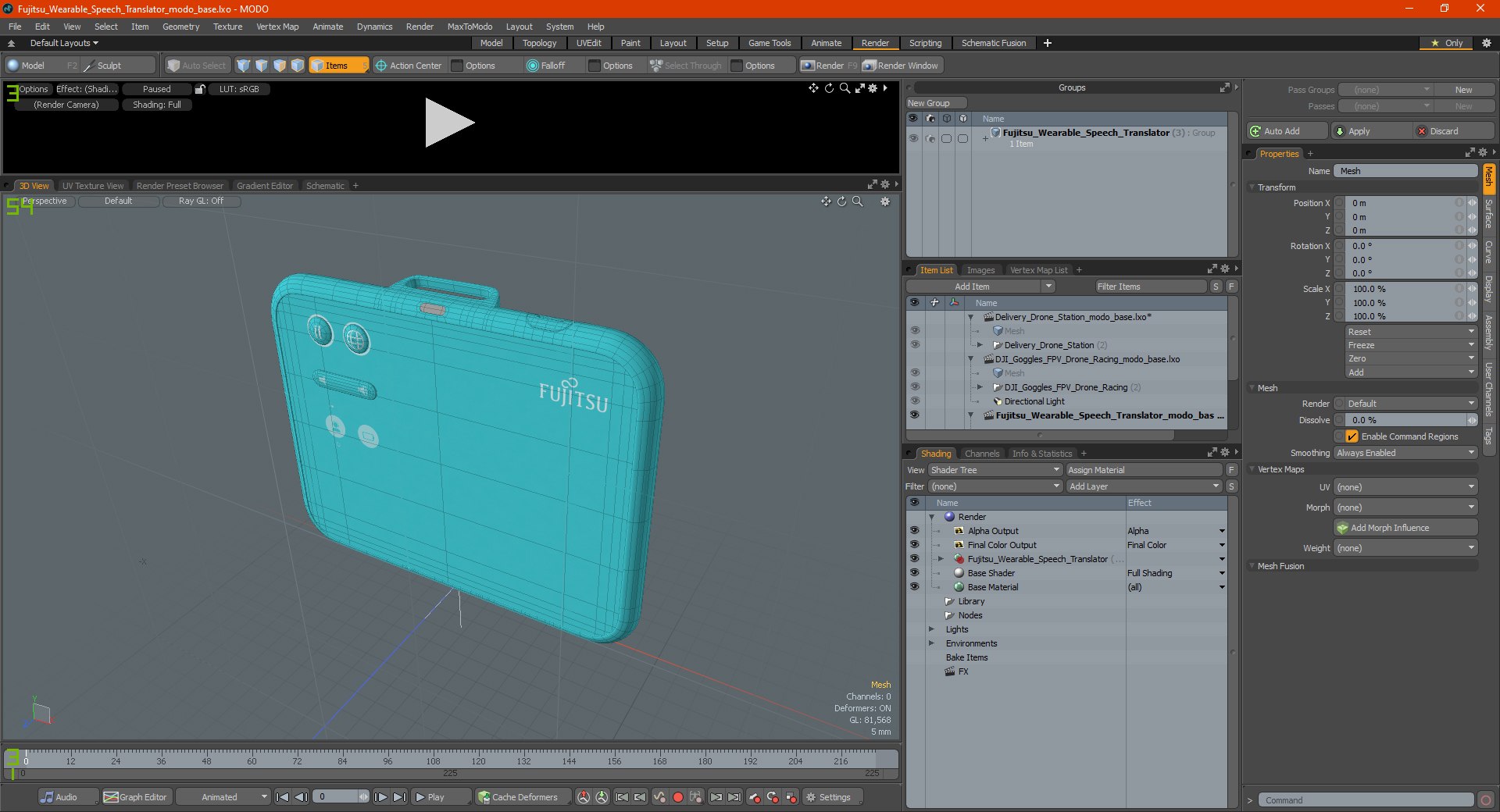 Fujitsu wearable speech translator 3D model - TurboSquid 1597368