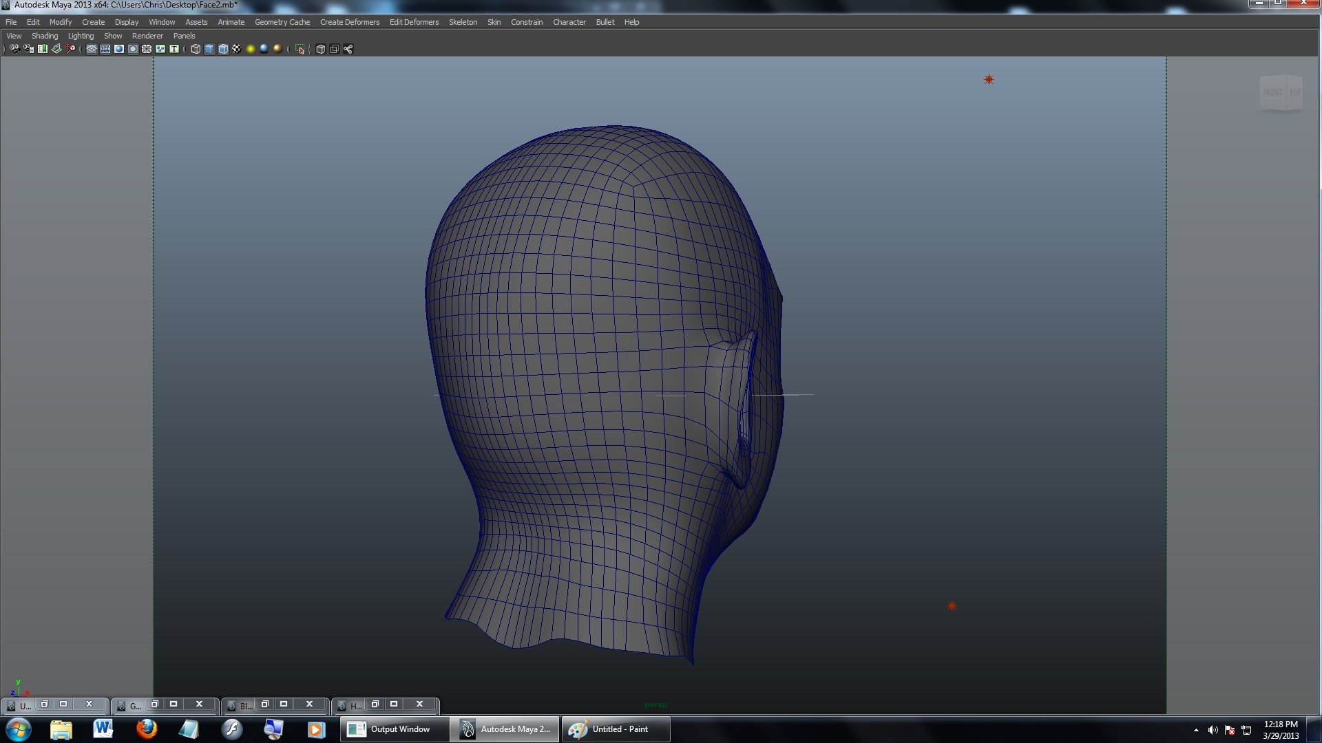 human face 3d obj