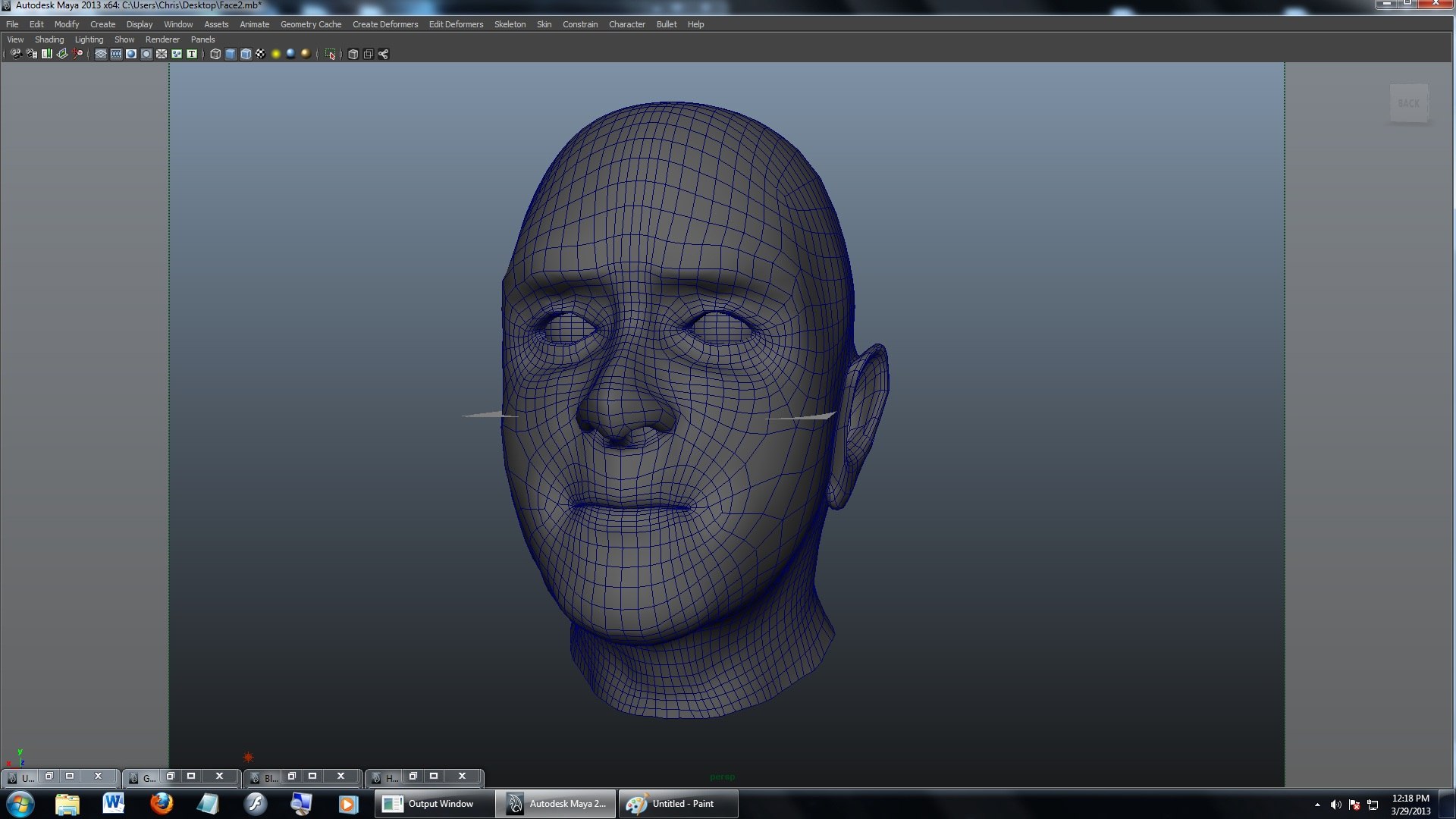 human face 3d obj