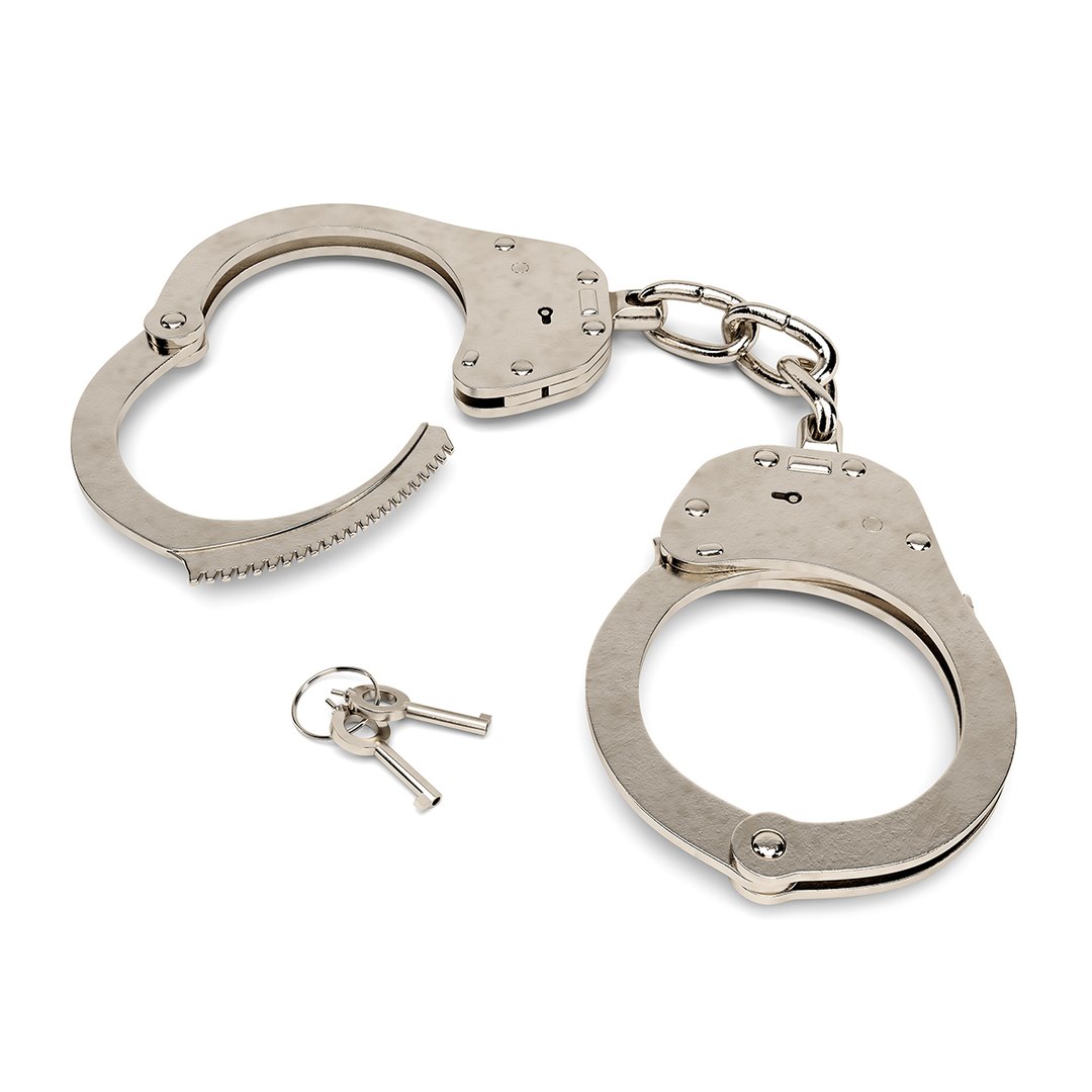 3d Model Realistic Nickel Steel Handcuffs