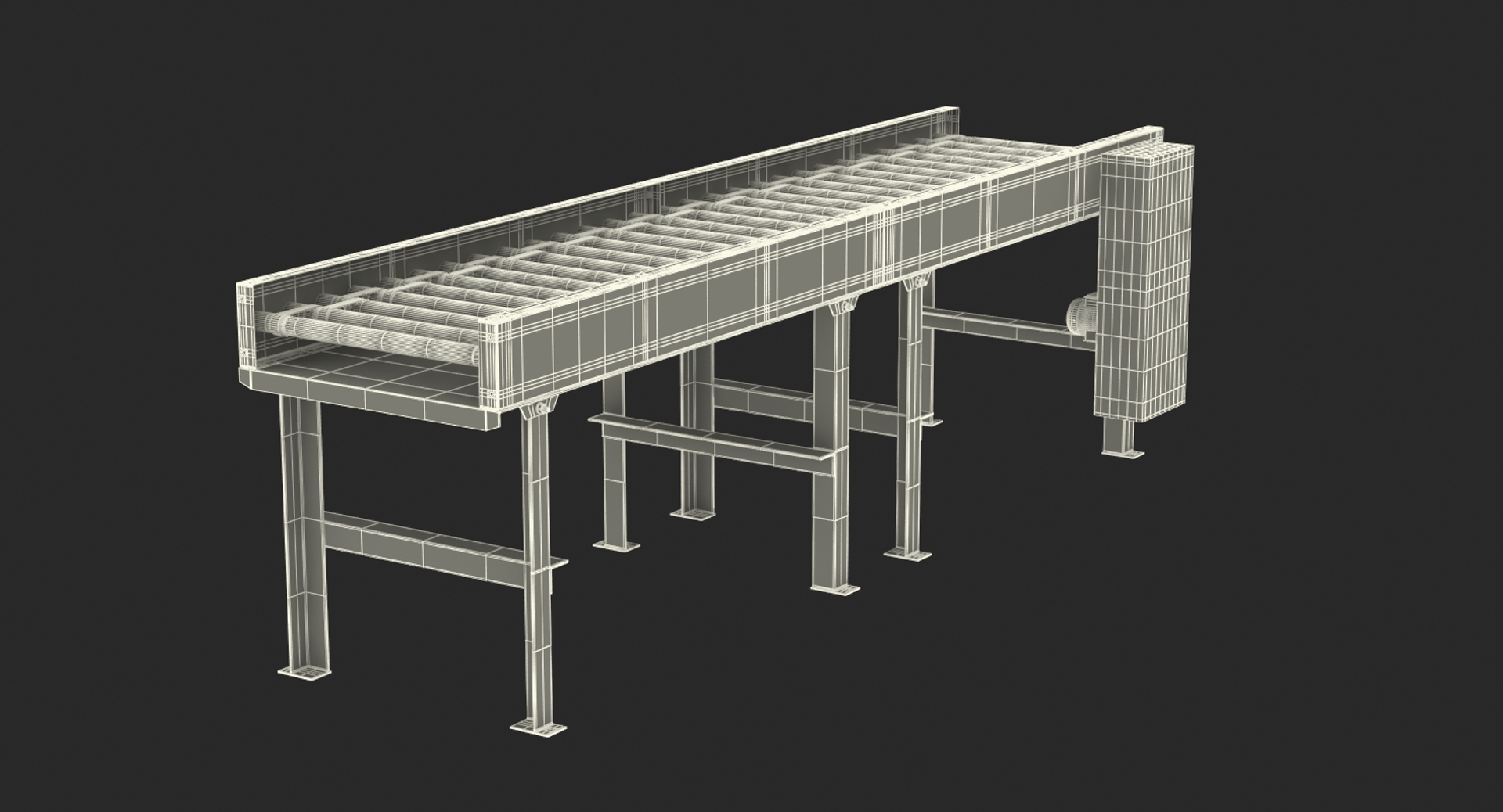 3D Model Motorised Roller Conveyor Belt - TurboSquid 1329216