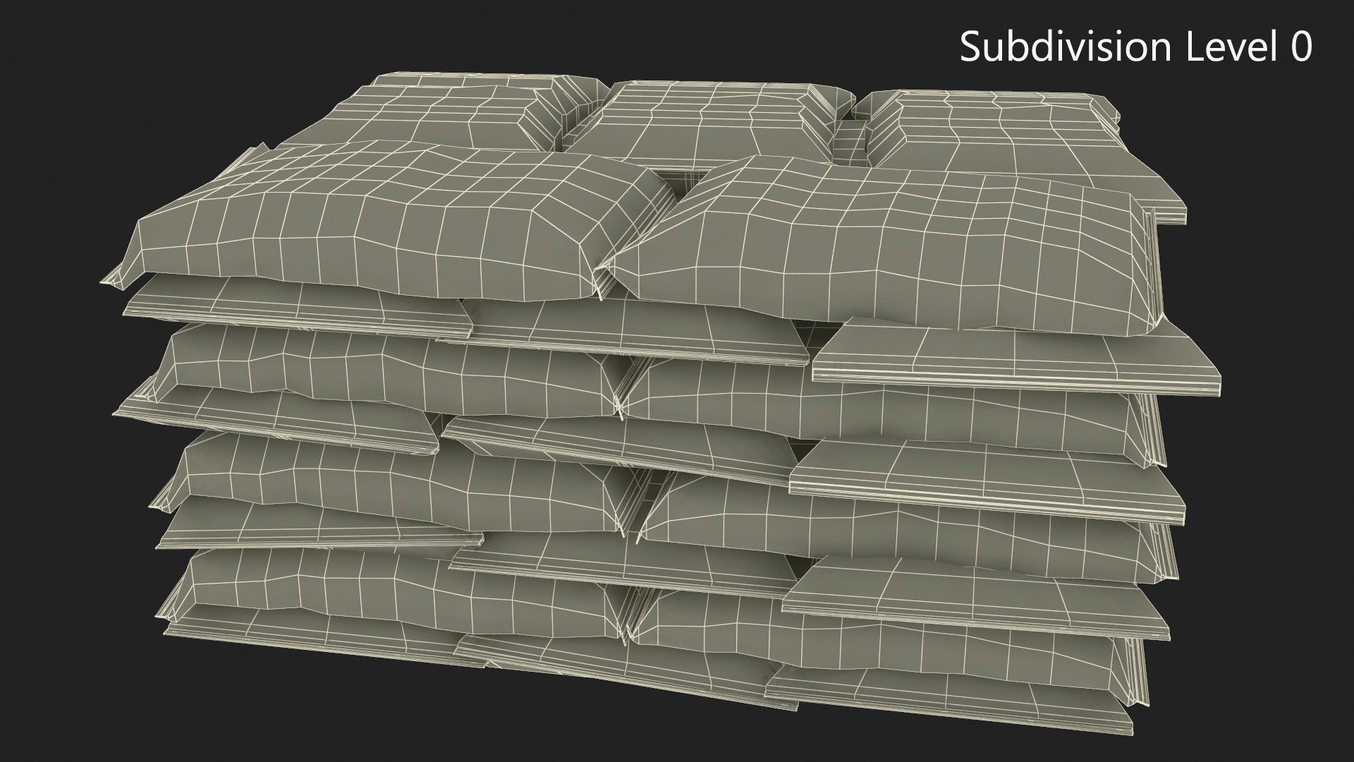 3D Model Stacked Cement Bags - TurboSquid 2217438
