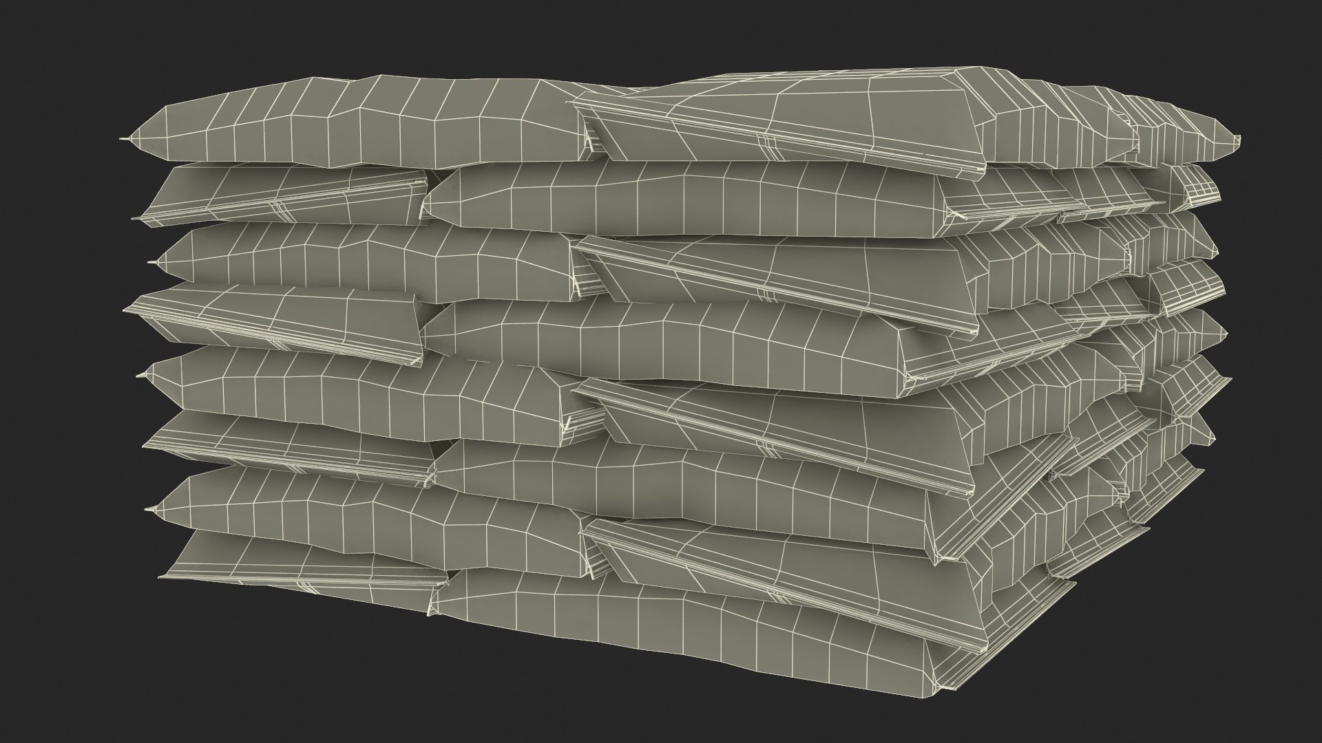 3D Model Stacked Cement Bags - TurboSquid 2217438