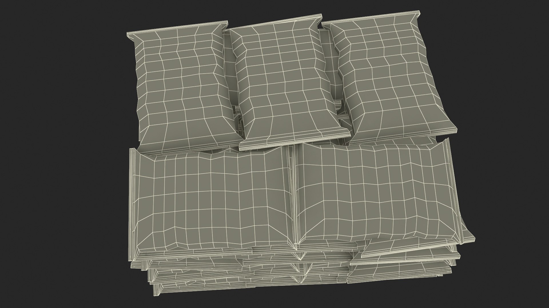3D Model Stacked Cement Bags - TurboSquid 2217438