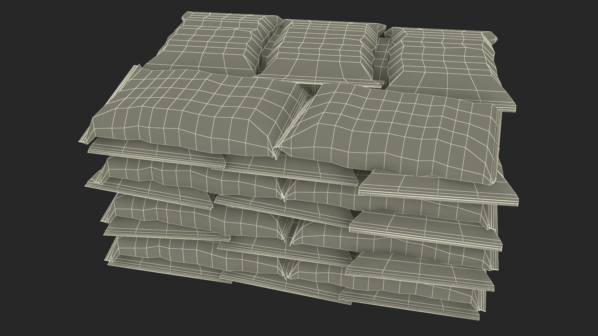 3D Model Stacked Cement Bags - TurboSquid 2217438