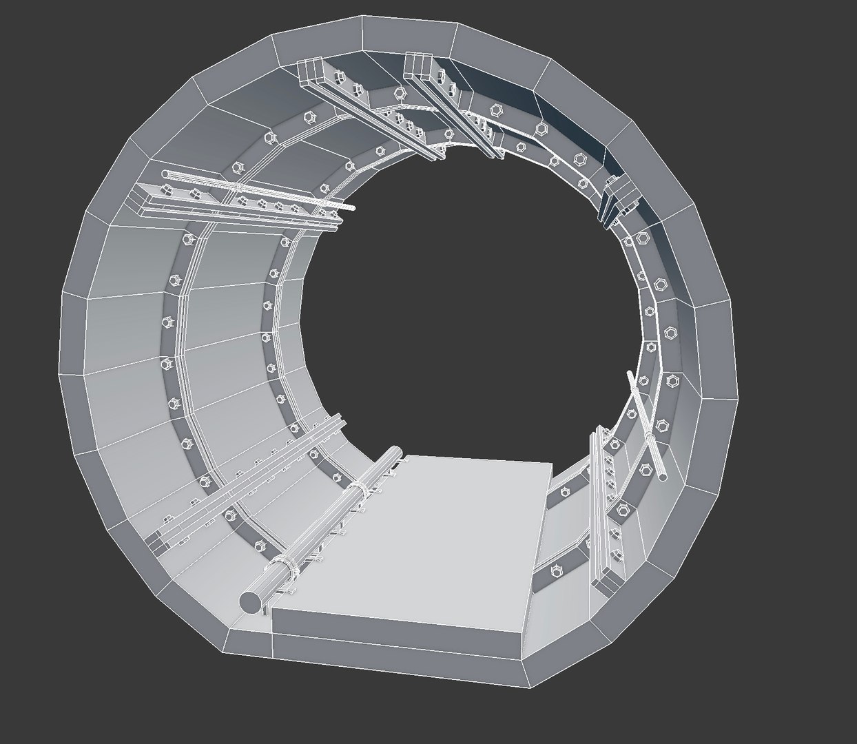 Underground tunnel segment 3D - TurboSquid 1294504