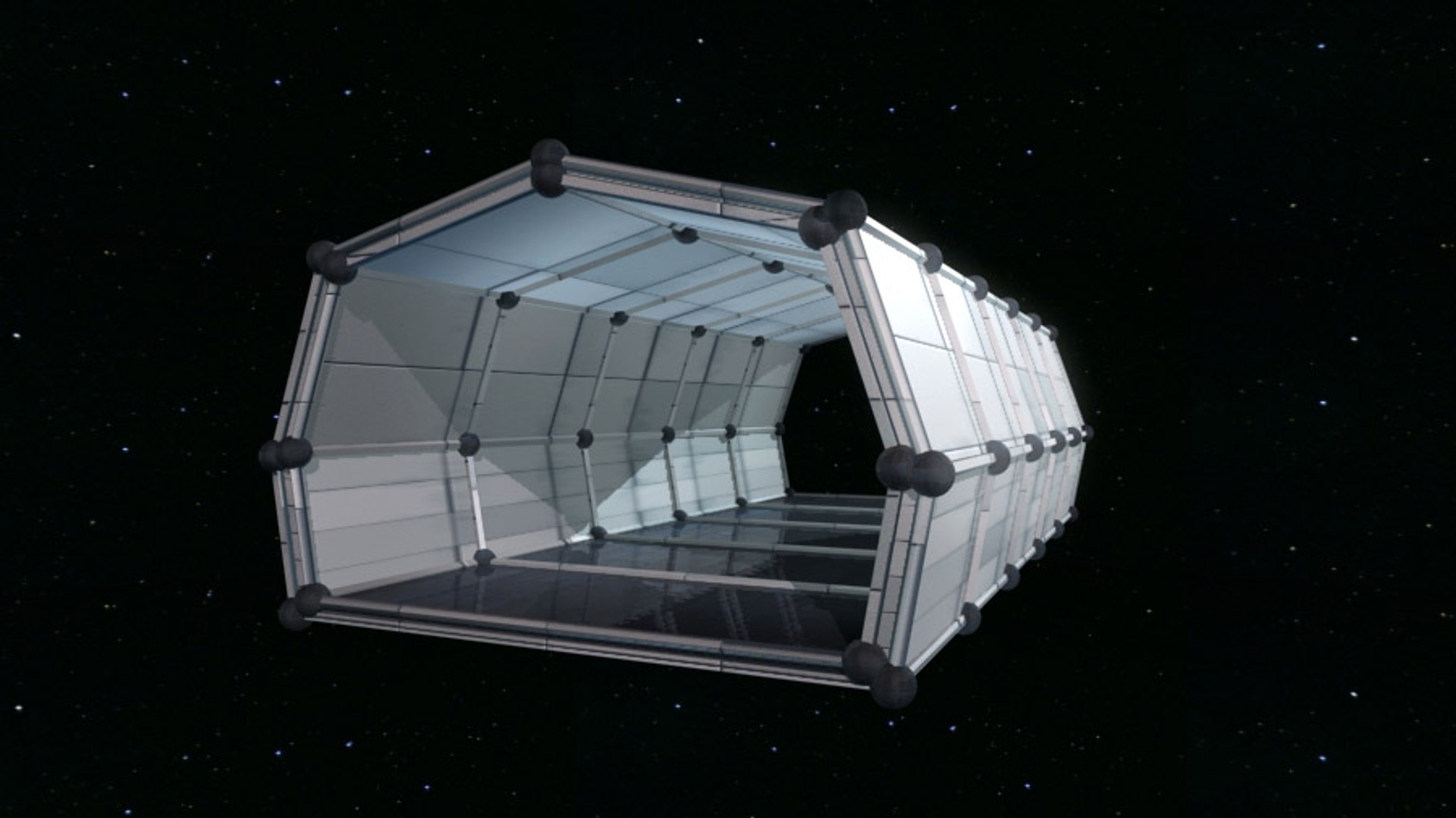 3d space station interior model