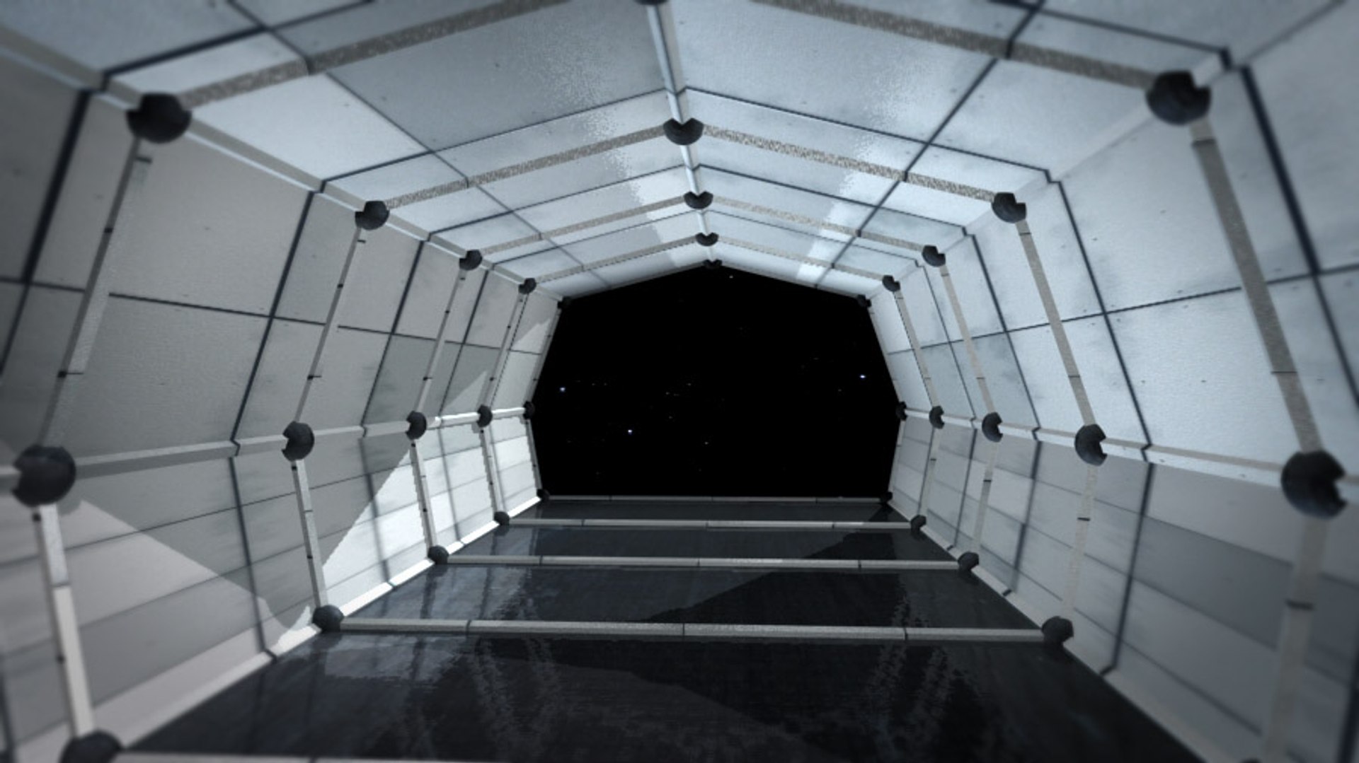 3d space station interior model
