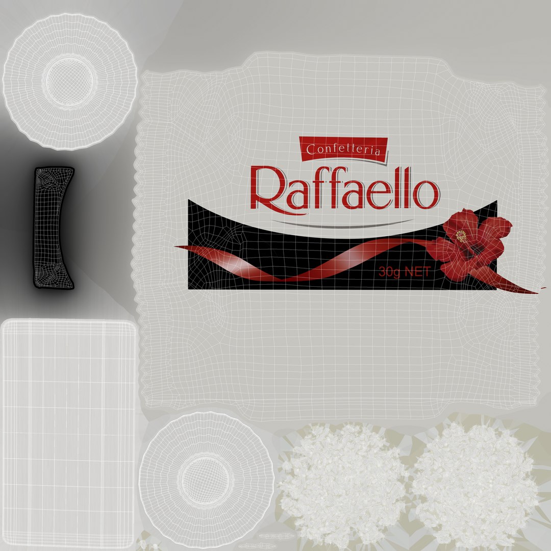 3D Ferrero Raffaello Candy Package 3PCs - TurboSquid 2202496