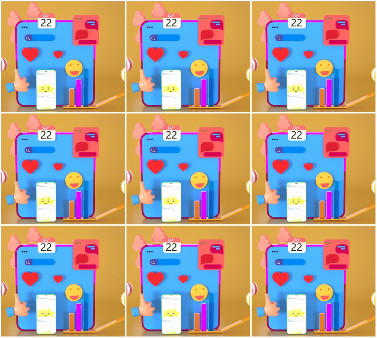 Cartoon Elements Cartoon Scene 2D Office UI Interface Weather Mood Icon ...