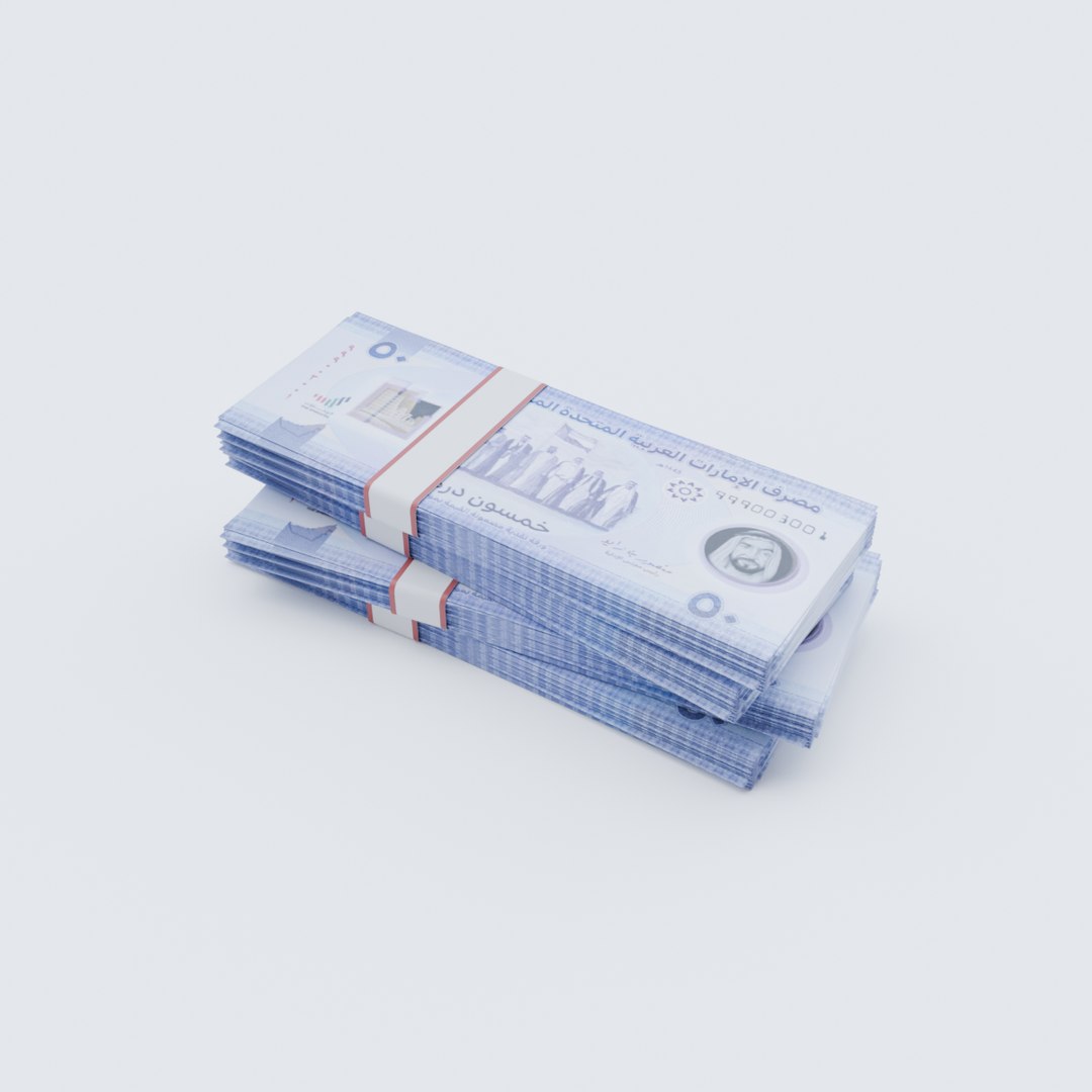 50 United Arab Emirates Dirham DH Currency 3D Model - TurboSquid 2378733