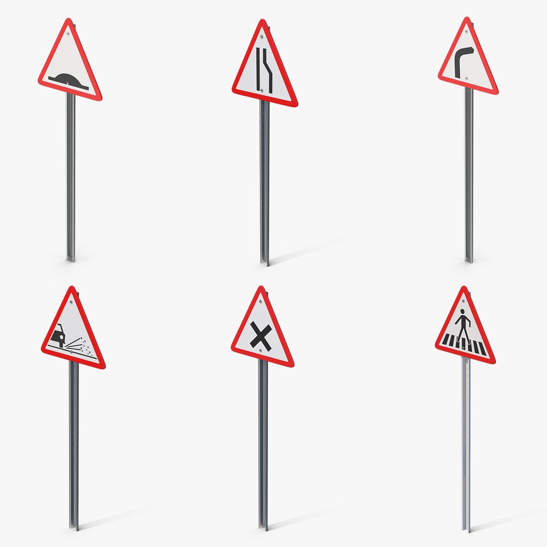 Road Sign Poles Collection Model - TurboSquid 2106104