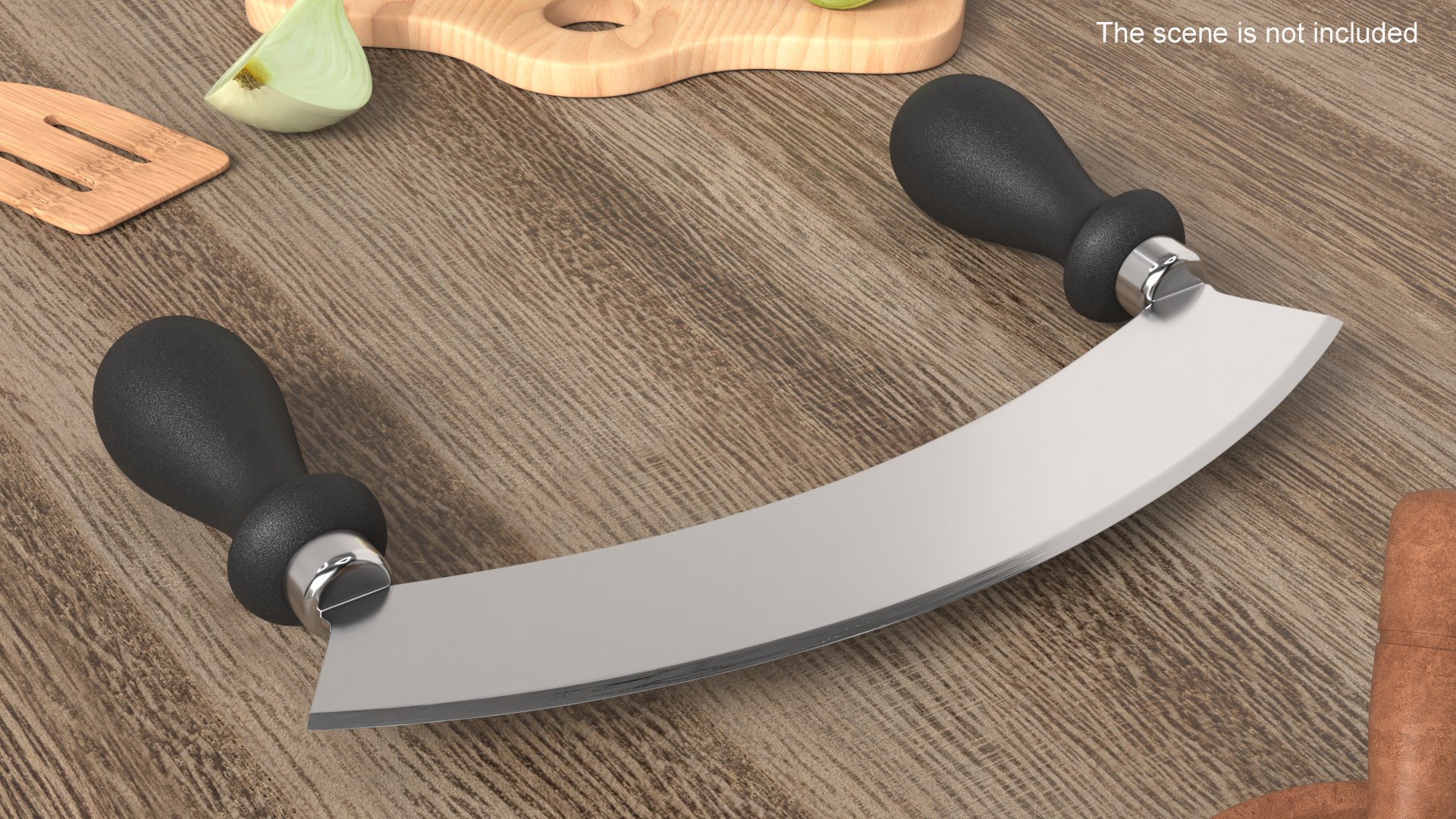 Mezzaluna With One Blade And Plastic Handles 3D Model - TurboSquid 2246189