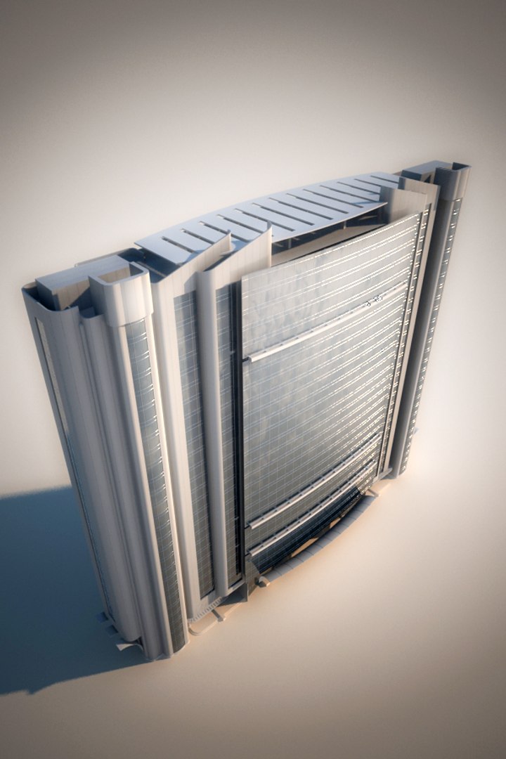 3d Glass Office Building Model