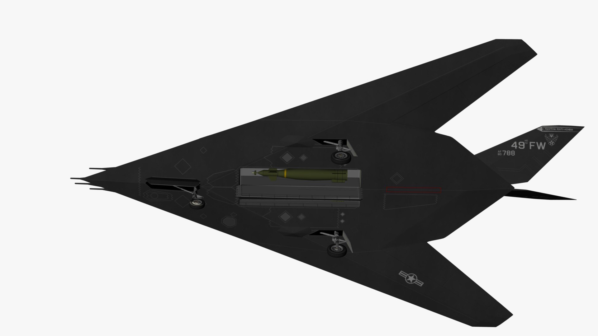 3d F117 Nighthawk