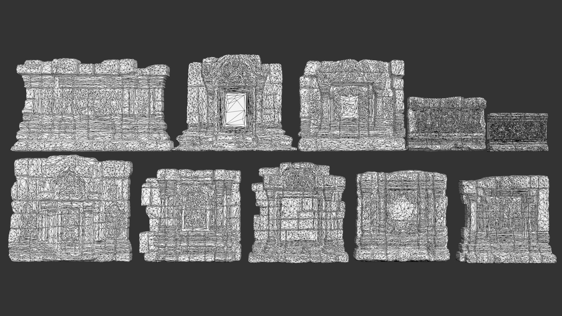 High Poly Ruin Temple Walls - 240625 3D Model - TurboSquid 2247044