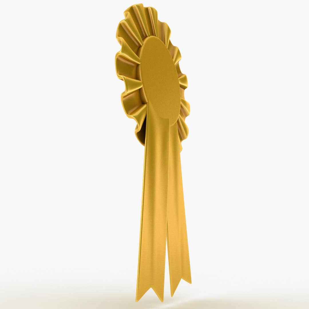 Realistic Award Ribbon Gold Model - TurboSquid 1216189