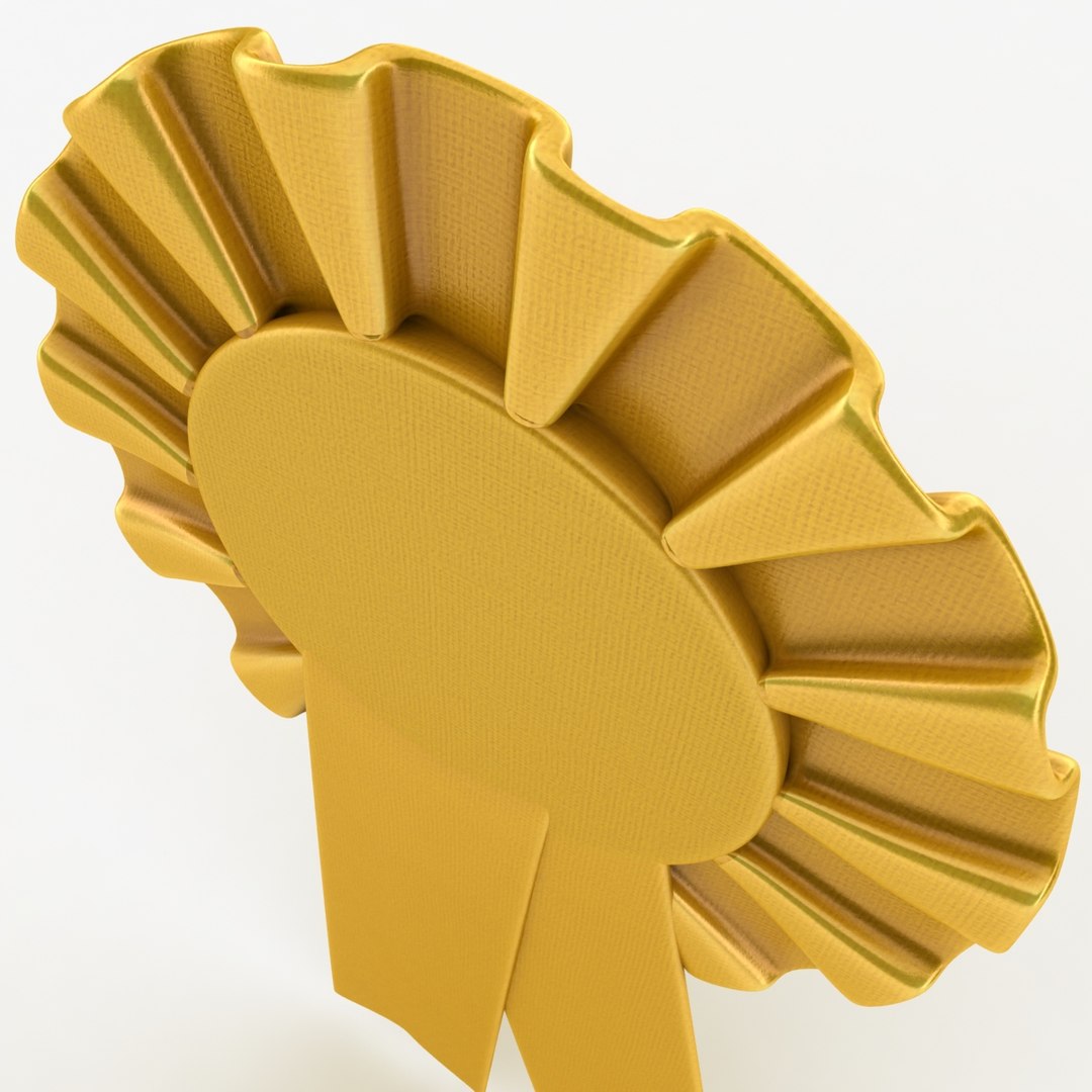 Realistic Award Ribbon Gold Model - TurboSquid 1216189