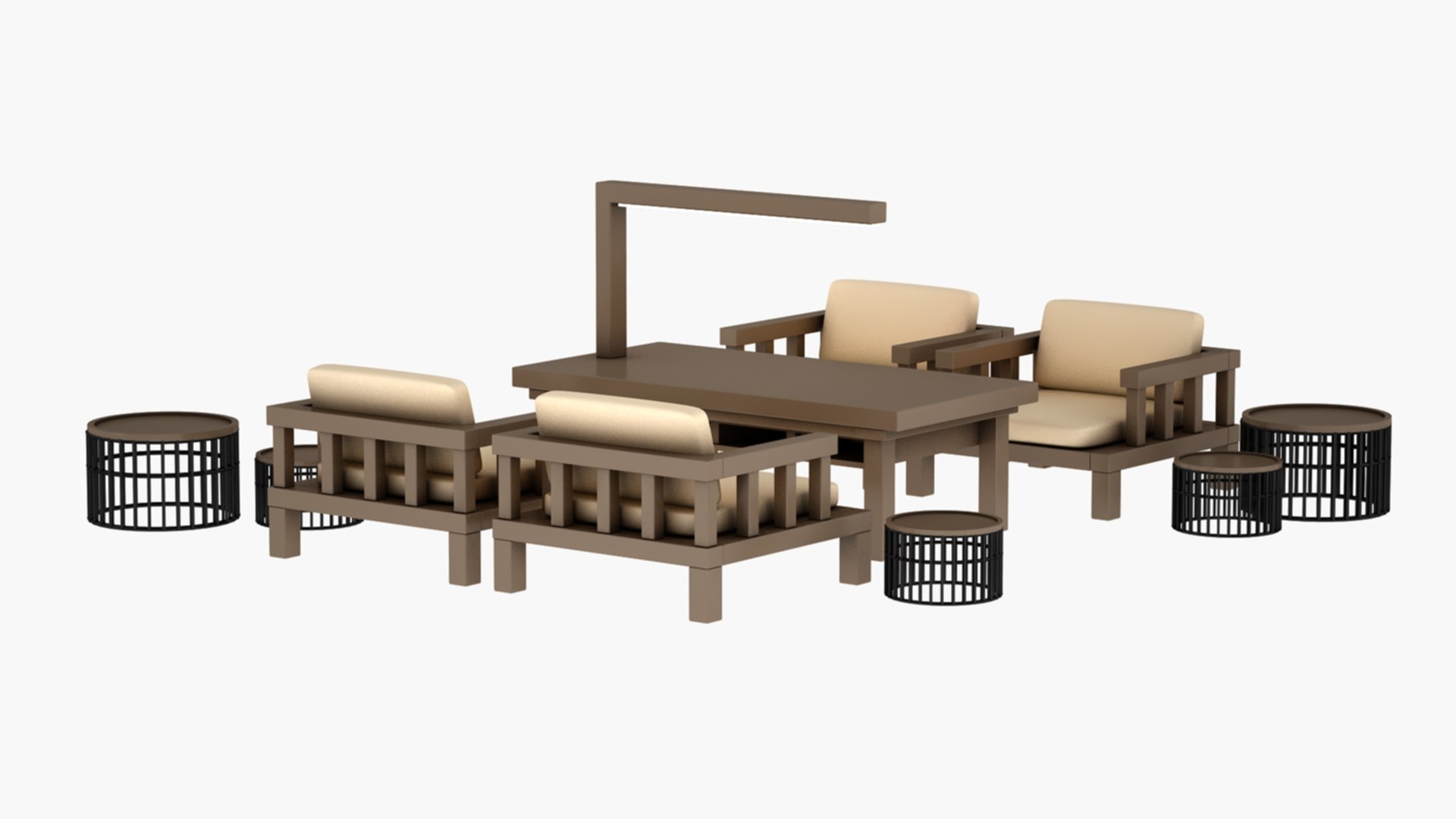 Outdoor Furniture Set 04 3D - TurboSquid 2343221