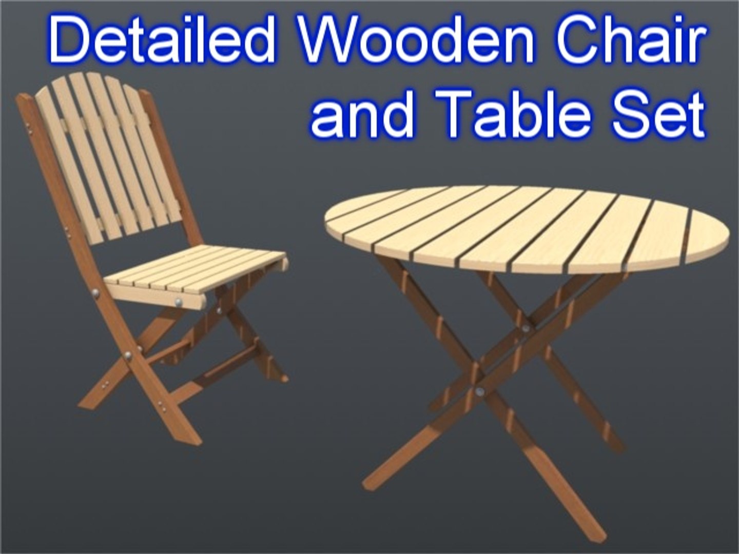 3d model chair table set