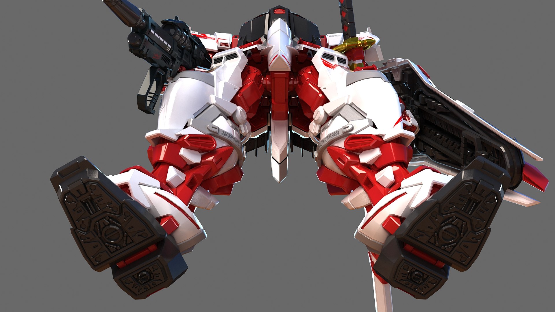 Sci-Fi Robot Fighter Red Astray 3D Model - TurboSquid 2064370
