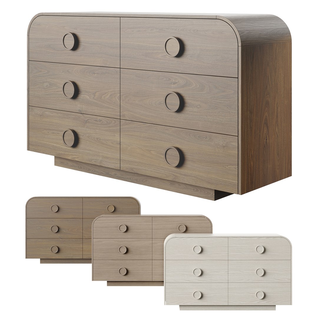 WestElm Sarah Sherman Samuel Knob Dresser 3D Model - TurboSquid 2046192